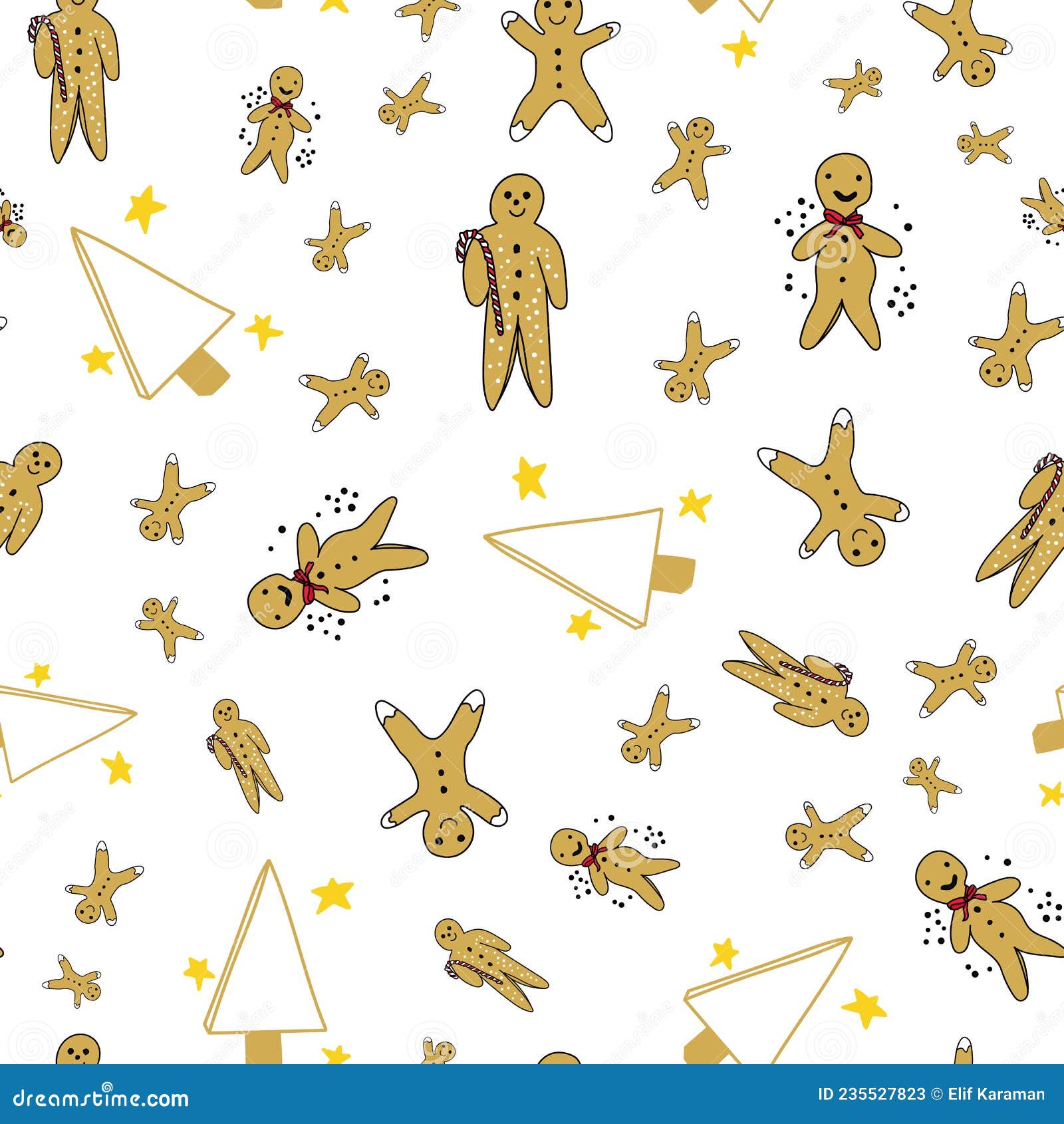 Vector White Weckmann German Sweets with Christmas Tree Seamless ...