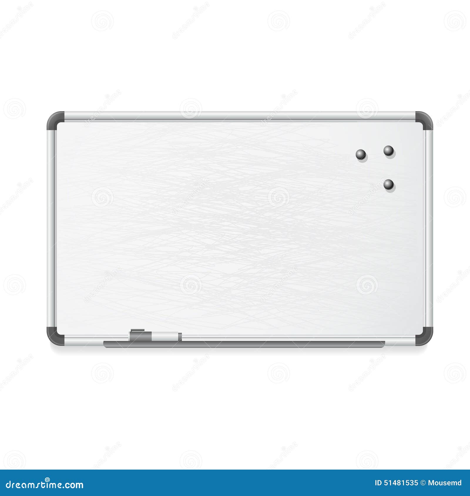 Vector Whiteboard with Marker and Magnets Stock Vector - Illustration ...