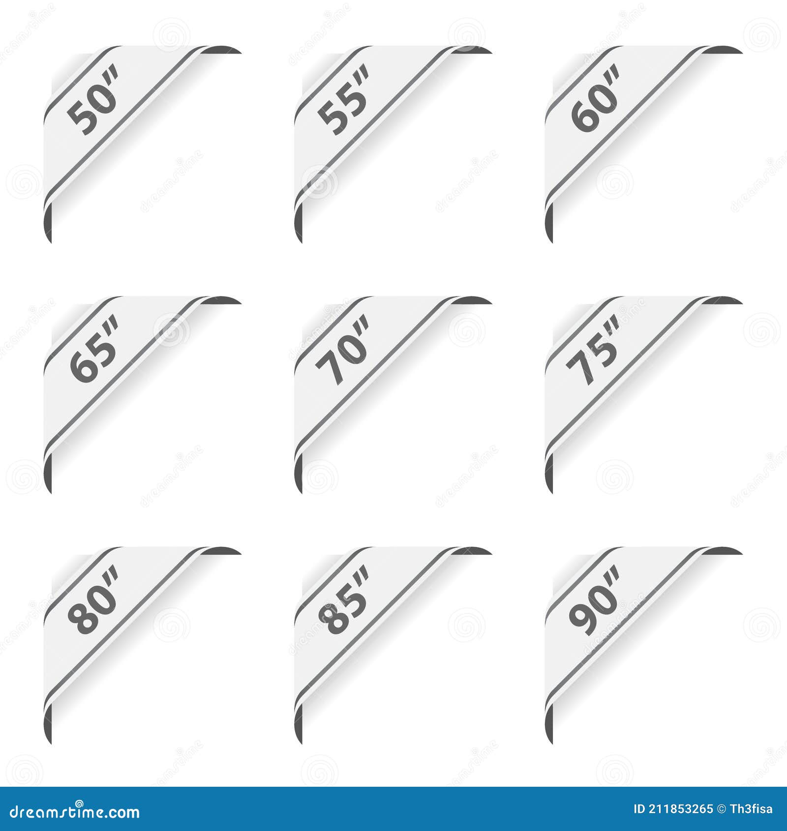 Vector Whitt Symbols Indicating the Size of Display Stock Vector ...