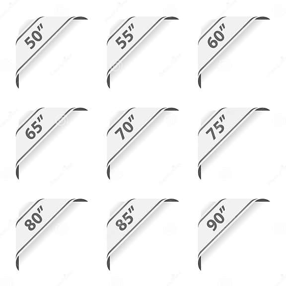 Vector Whitt Symbols Indicating the Size of Display Stock Vector ...