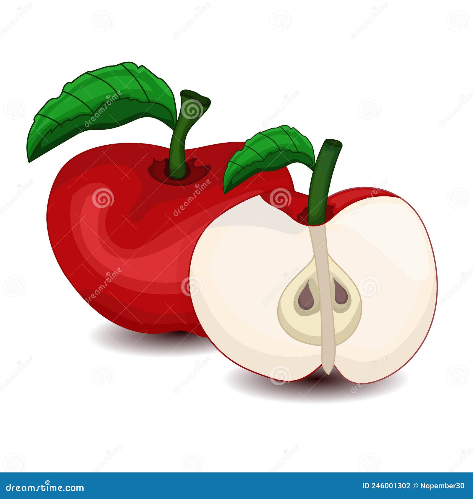 Red apple vector stock vector. Illustration of vegetarian - 246001302