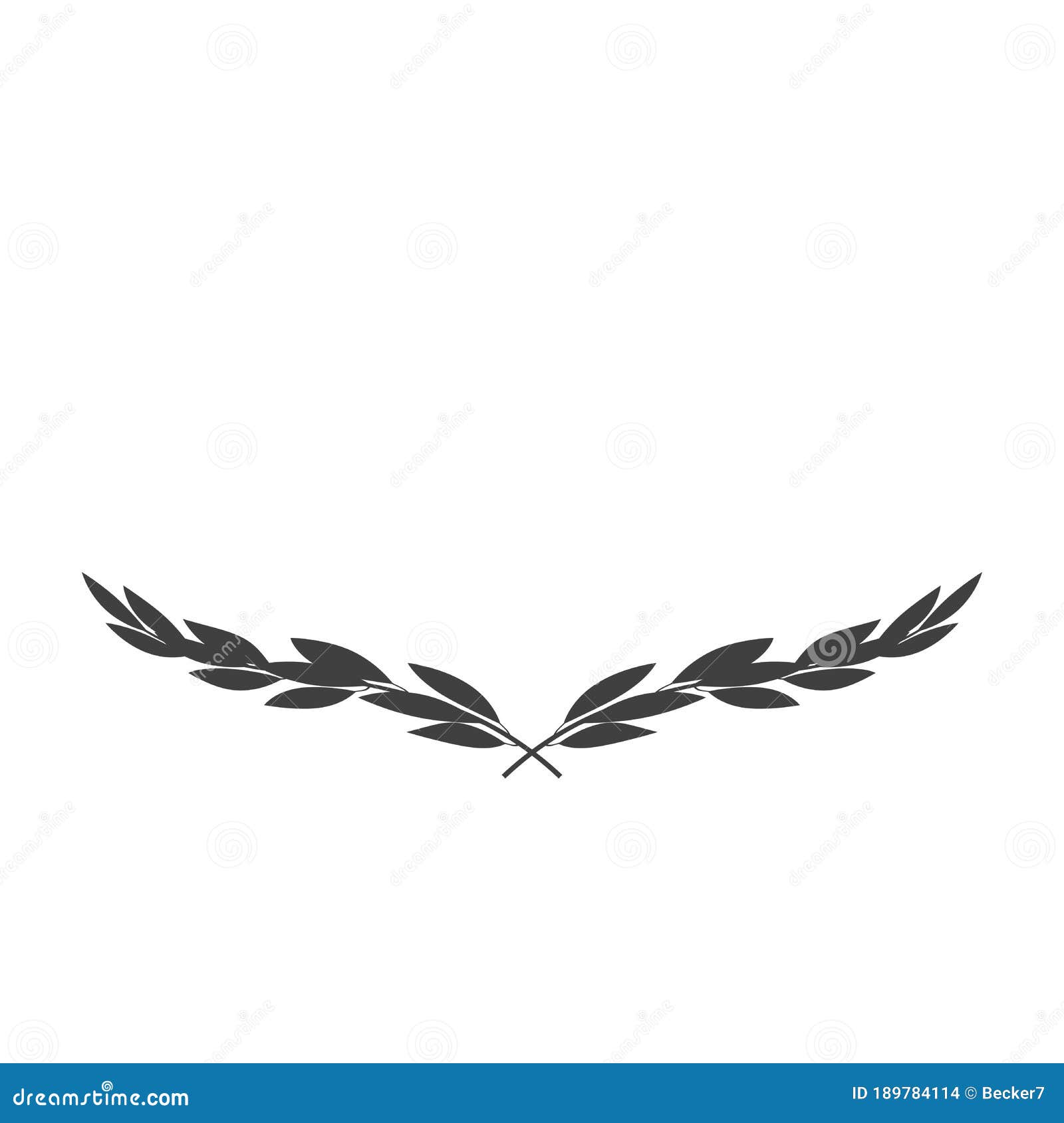 Vector Wide Laurel Wreath Icon Isolated on White Background Stock ...