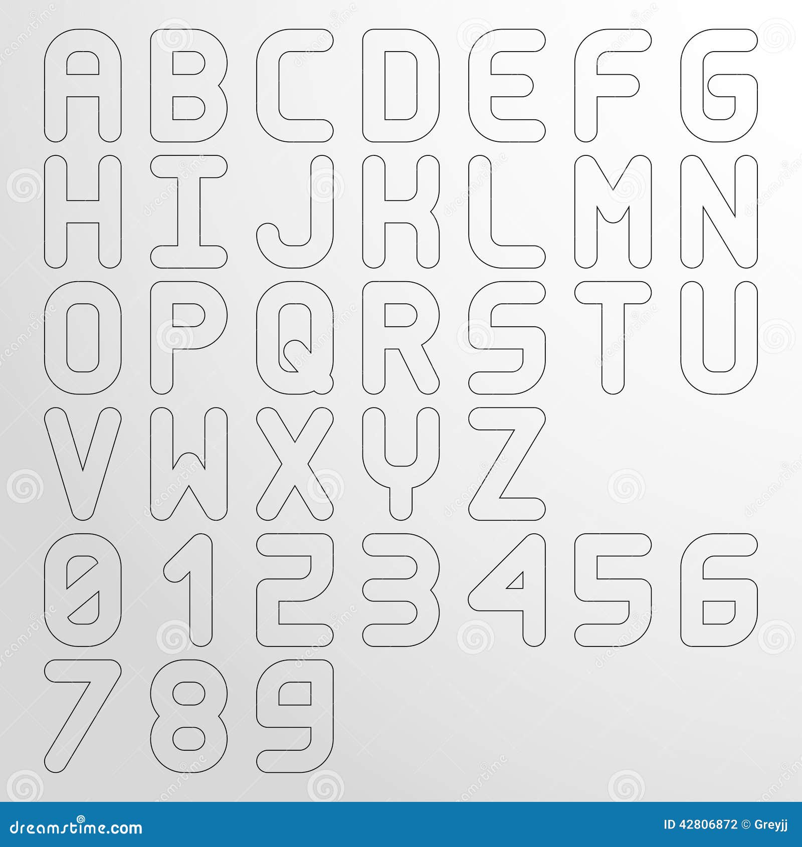 Vector wide outlined font stock vector. Illustration of wide - 42806872