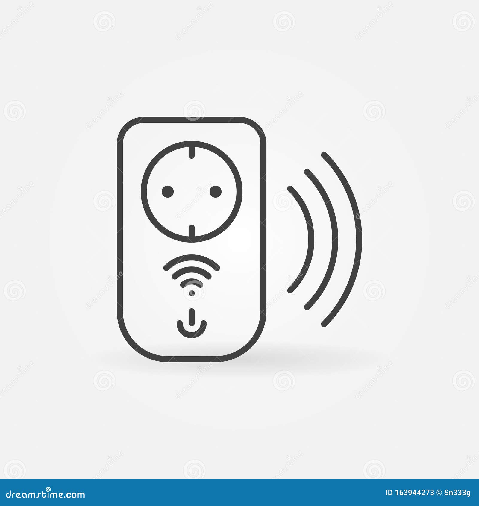 Vector Wifi Wireless Smart Socket Concept Outline Icon Stock Vector ...