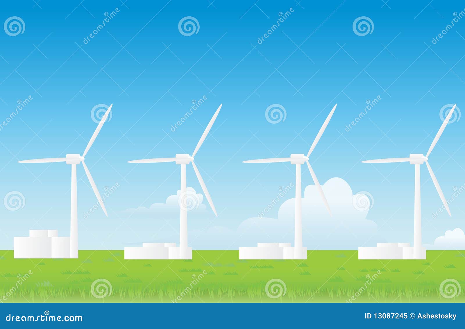 Vector wind farm landscape stock vector. Illustration of homes - 13087245