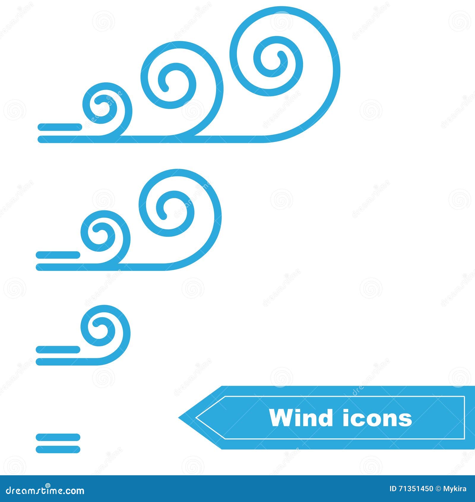 Vector Wind icons stock vector. Illustration of silhouette - 71351450