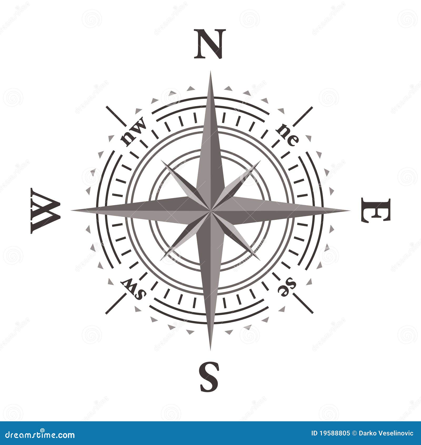 Vector wind rose compass stock illustration. Illustration of south ...