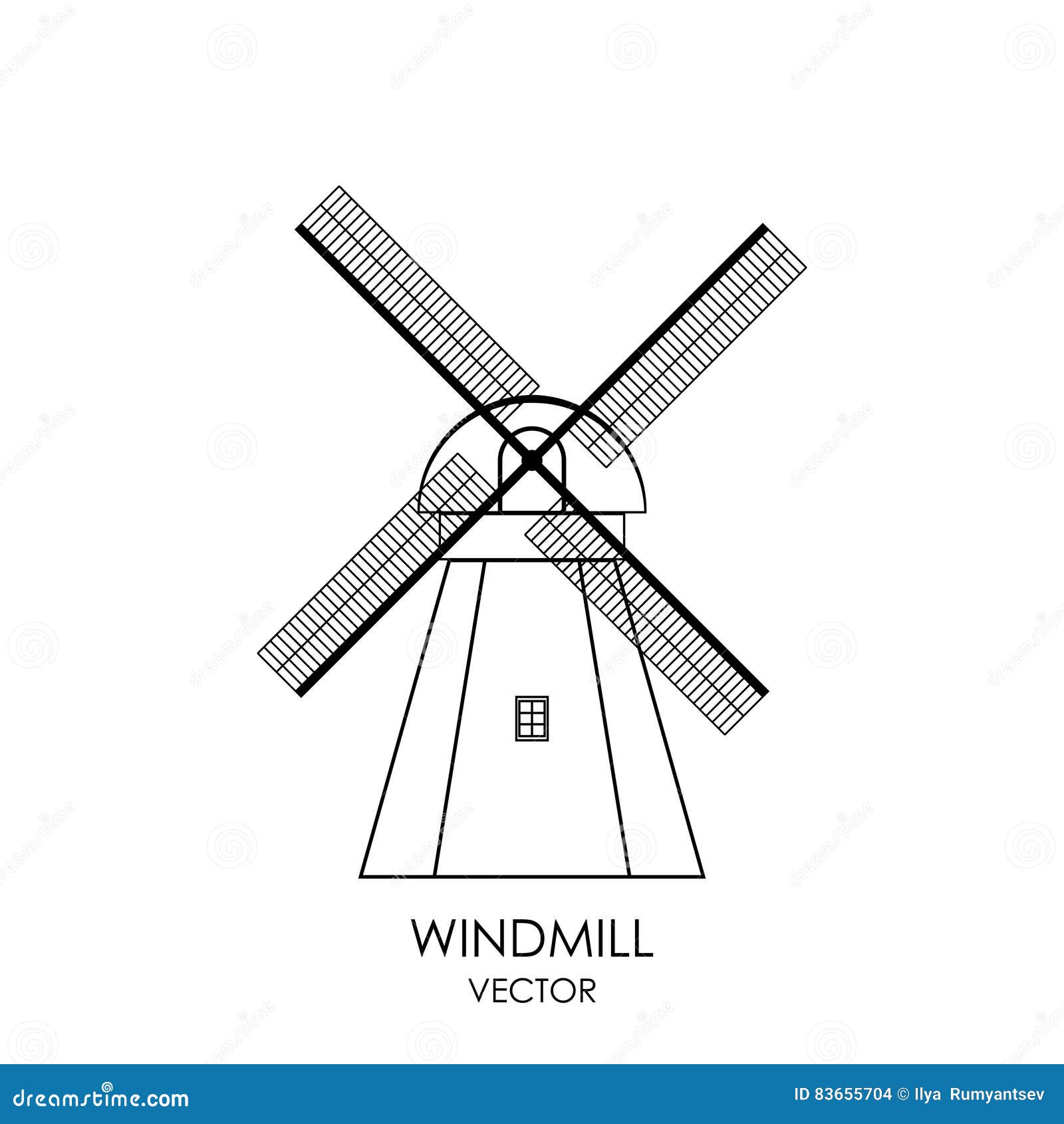 Vector Windmill Icon stock vector. Illustration of label - 83655704
