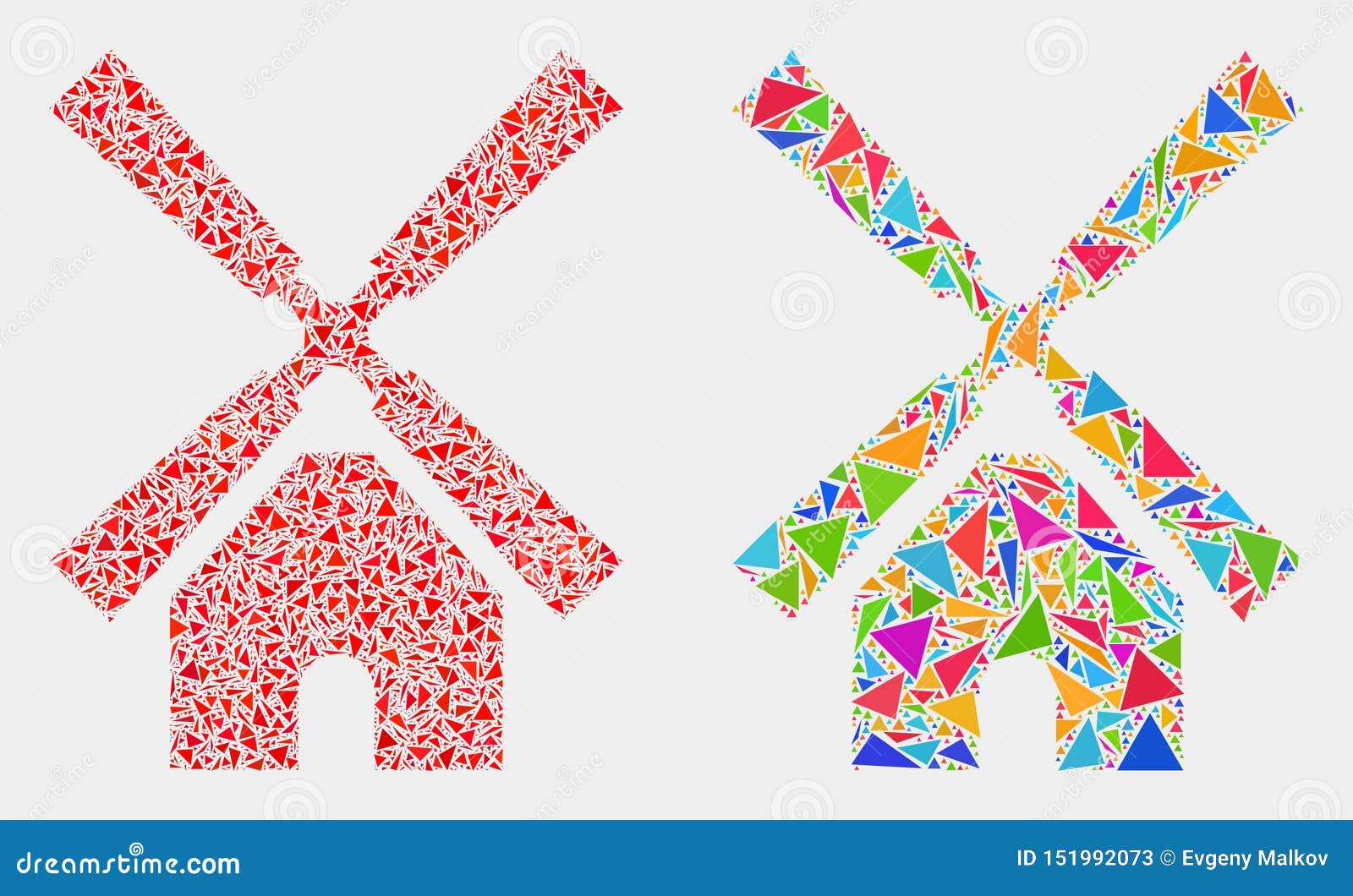 Vector Windmill Mosaic Icon of Triangle Items Stock Vector ...