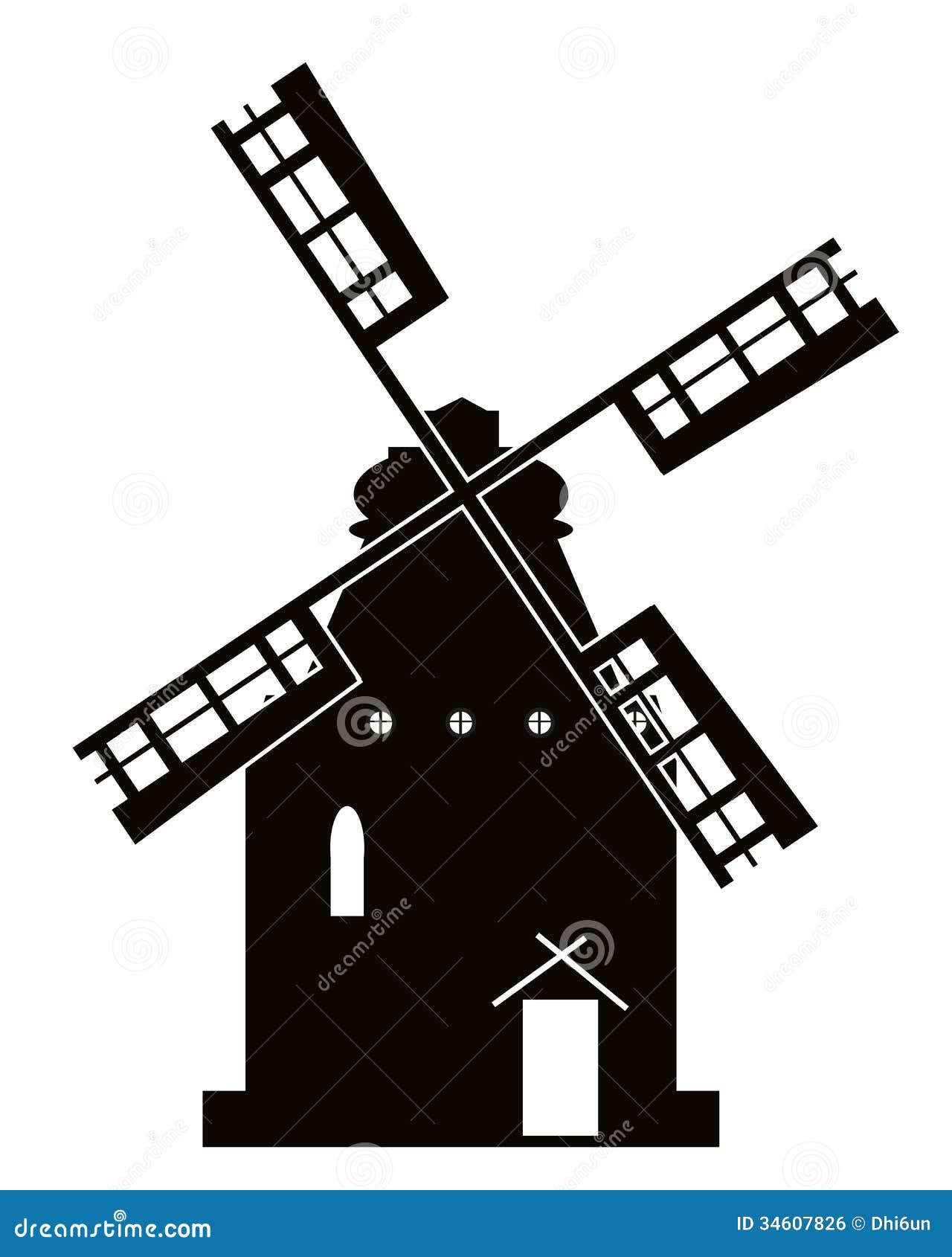 Vector windmill sign. stock vector. Illustration of country - 34607826