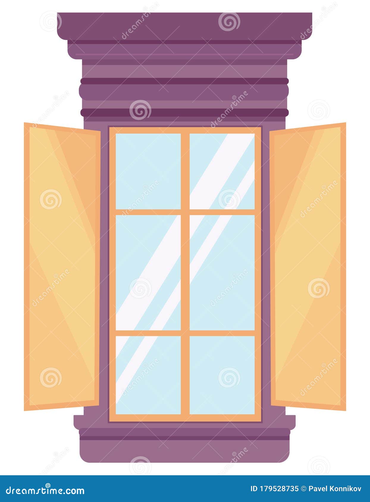 Vector Window in Cartoon Style. Stock Vector - Illustration of style ...