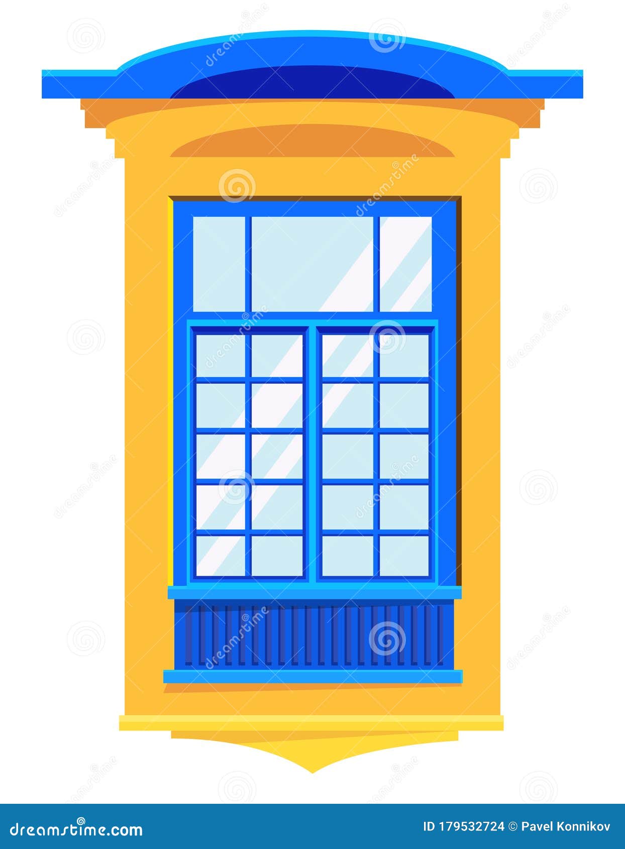 Vector Window in Cartoon Style. Stock Vector - Illustration of element ...