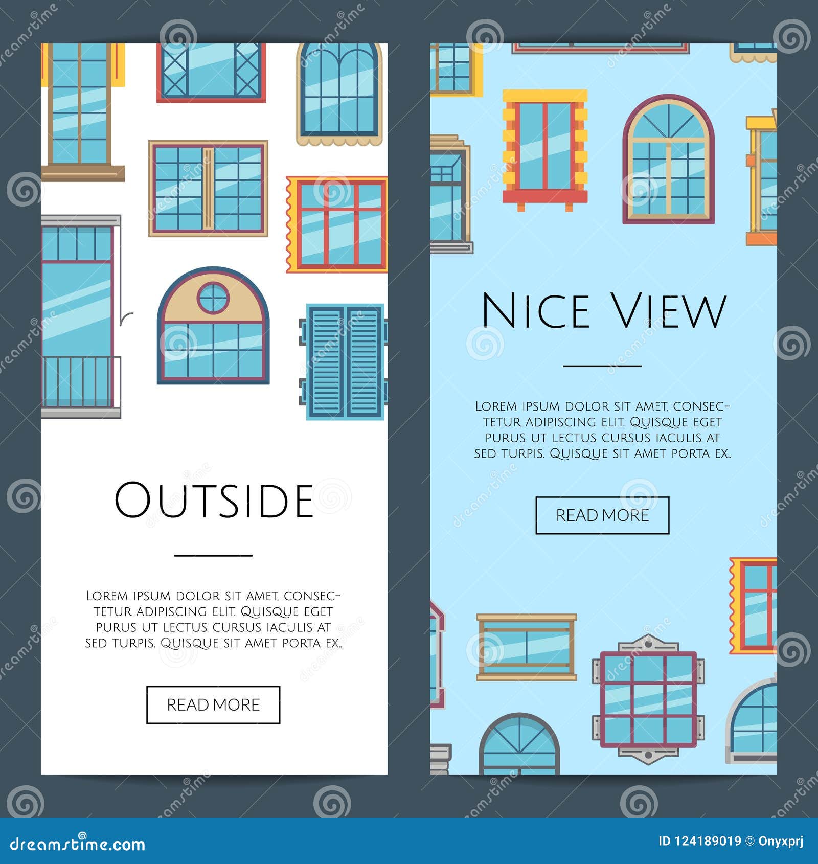 Vector Window Flat Icons Web Banners Illustration Stock Vector ...
