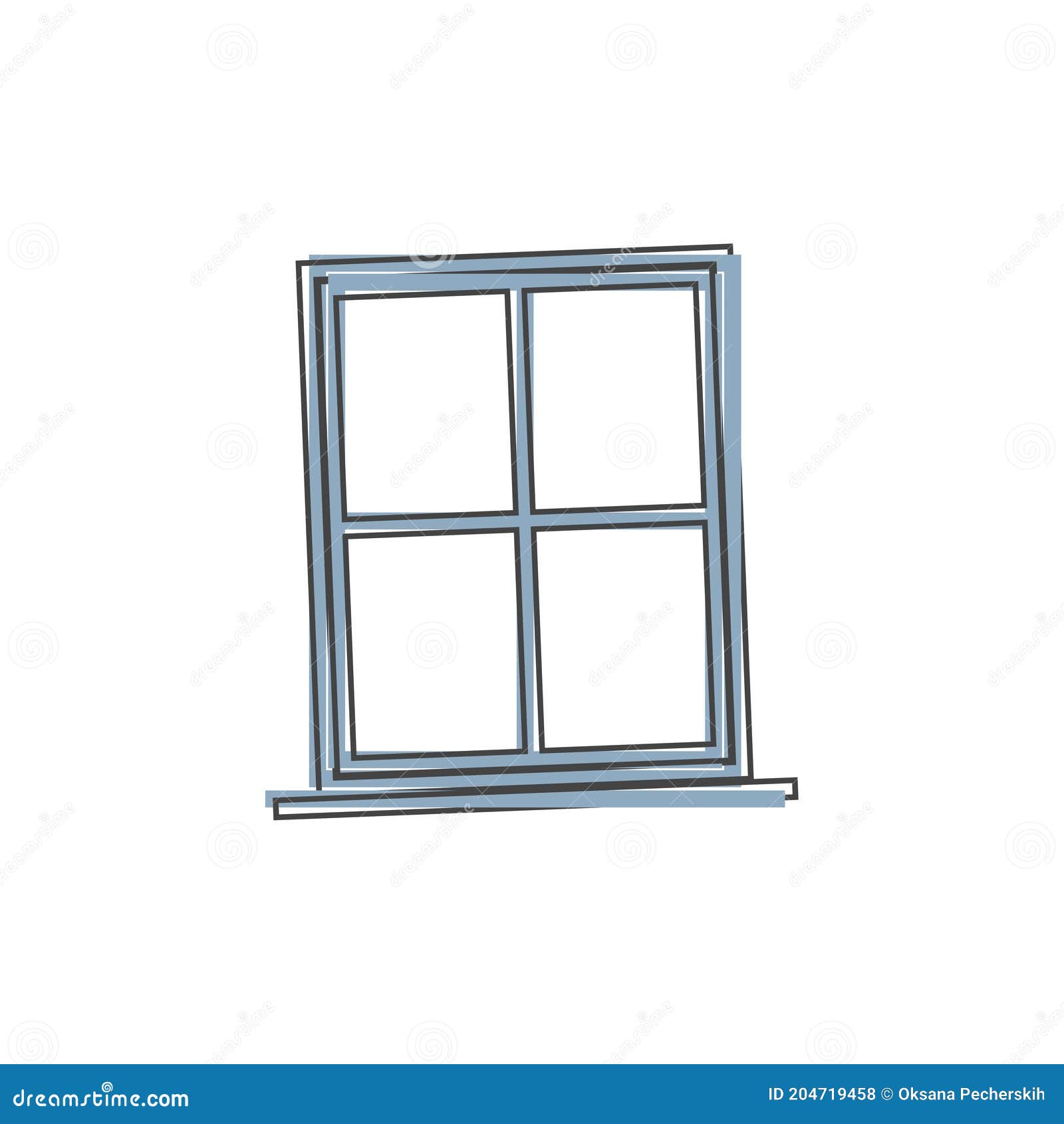 Vector Window Icon on Cartoon Style on White Isolated Background Stock ...