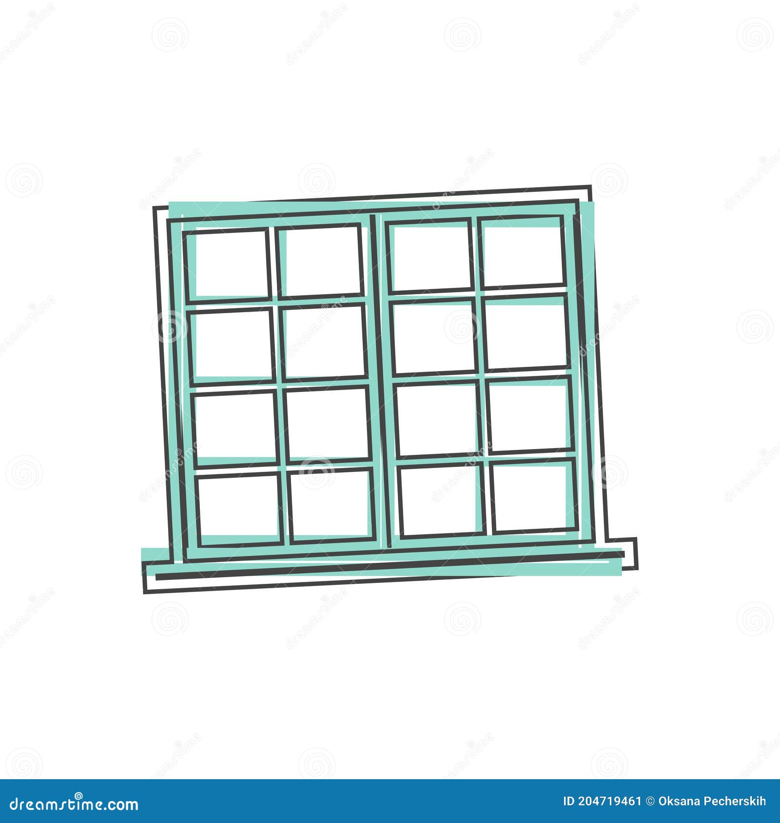Vector Window Icon on Cartoon Style on White Isolated Background Stock ...