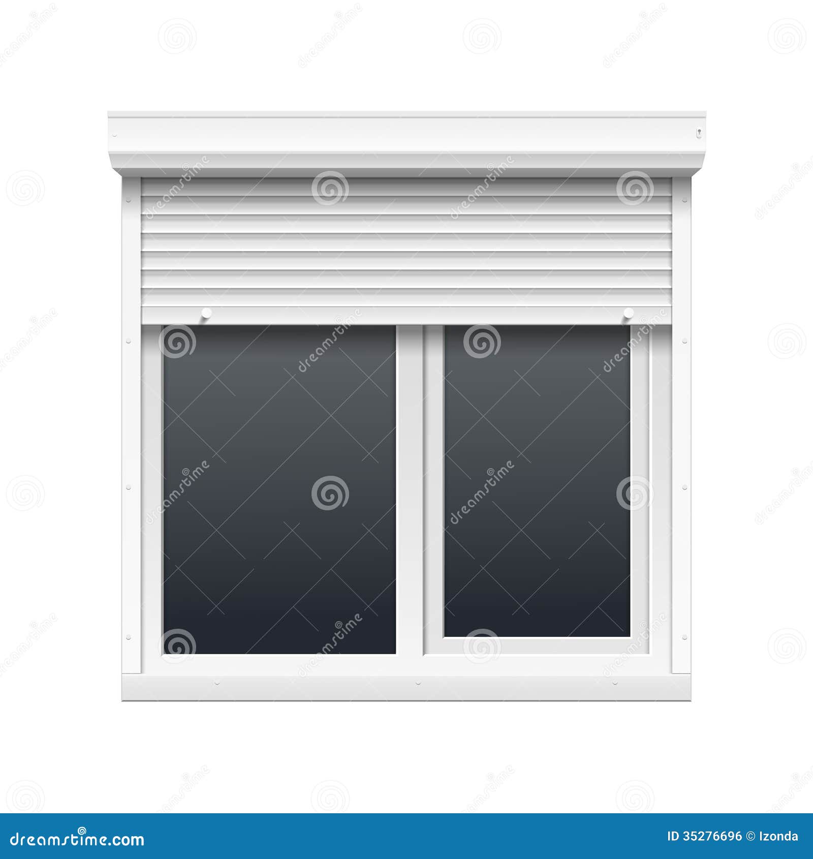 Vector Window with Rolling Shutters Stock Vector - Illustration of ...