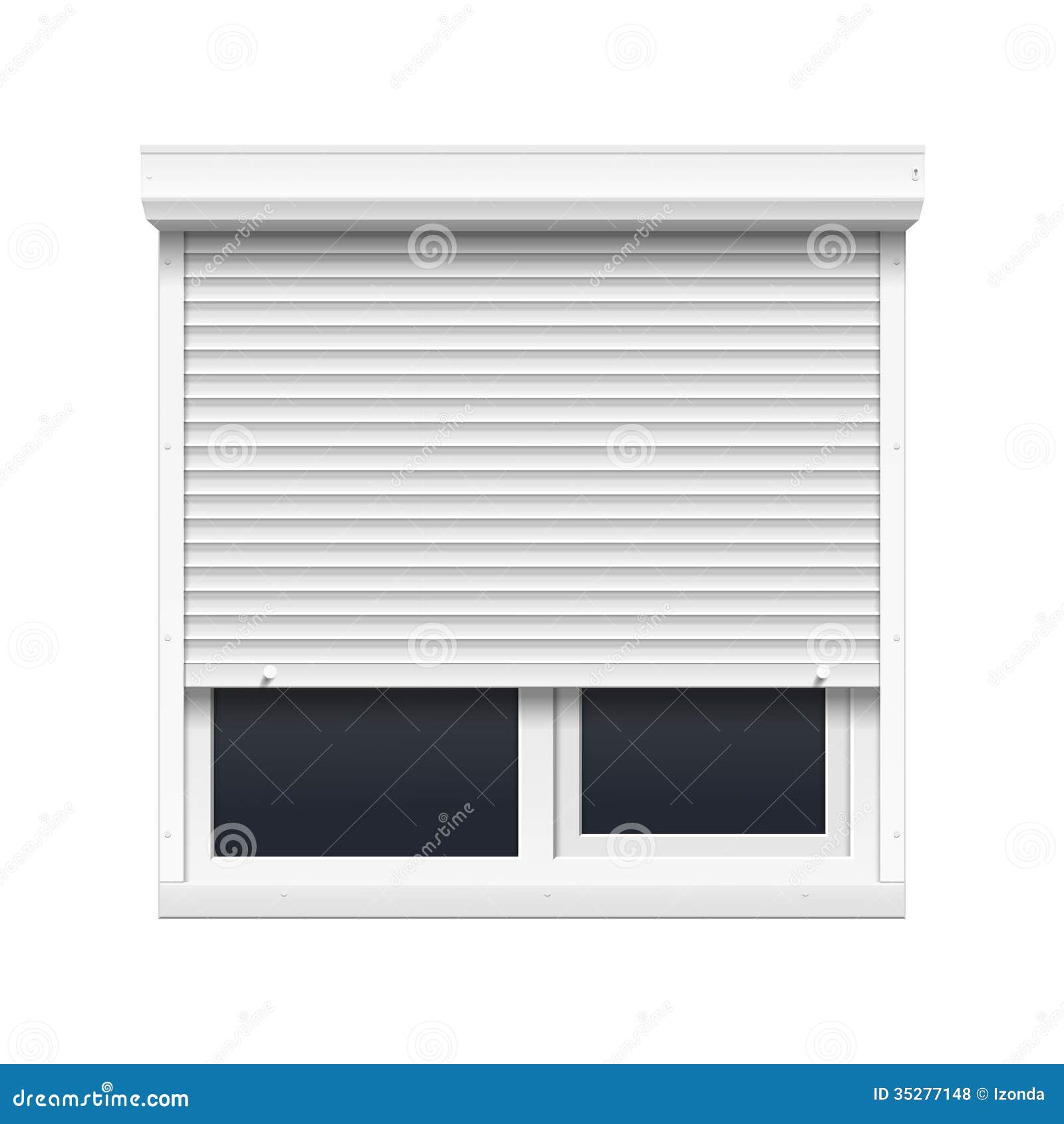 Vector Window with Rolling Shutters Stock Vector - Illustration of ...