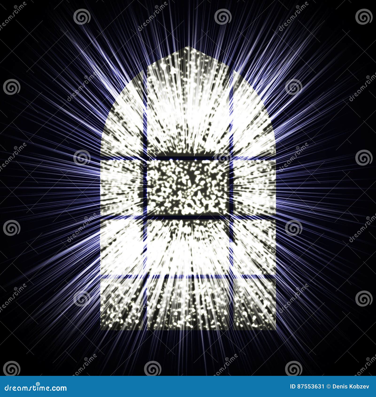 Vector of the Window and the Sun Rays on Black Background Stock Vector ...