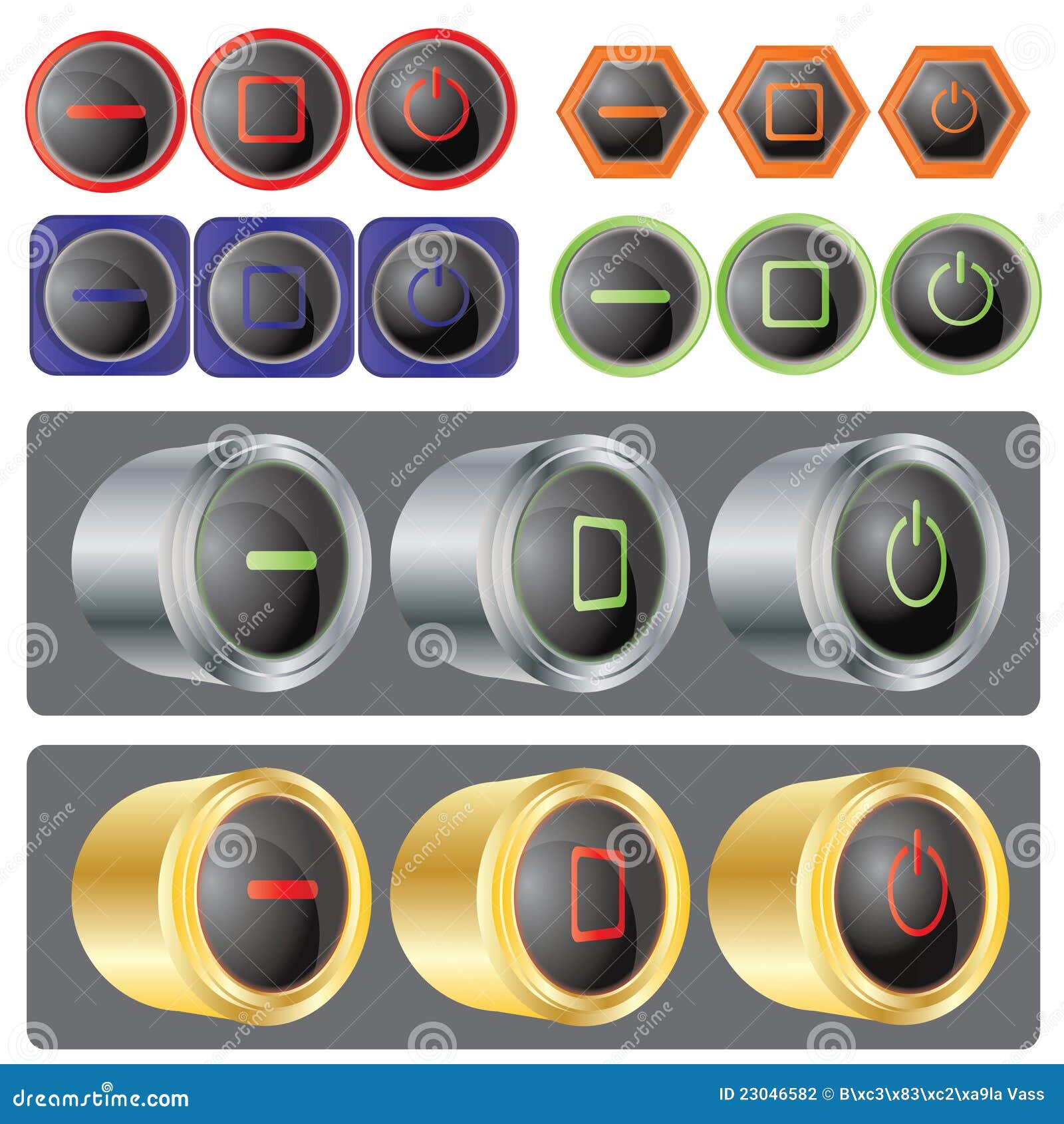 Vector Windows Button Set stock vector. Illustration of browser - 23046582