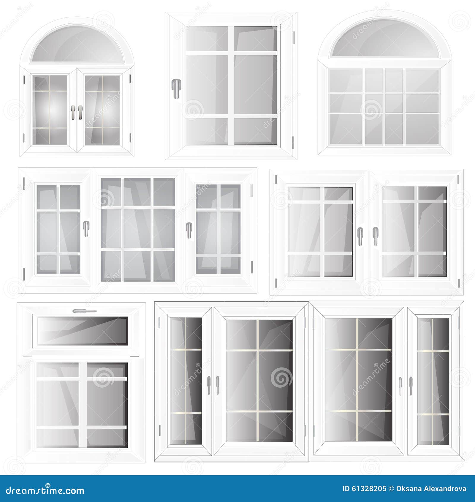 Vector Windows Plastic Glosed Stock Vector - Illustration of colorful ...