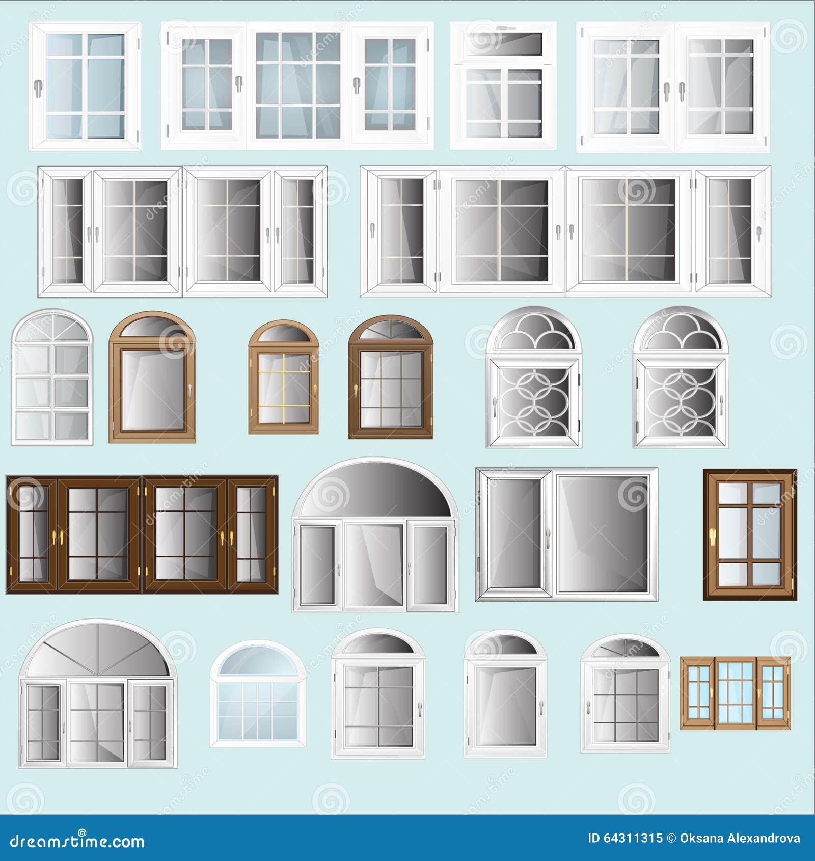 Vector Windows Plastic Glosed Stock Vector - Illustration of blooming ...
