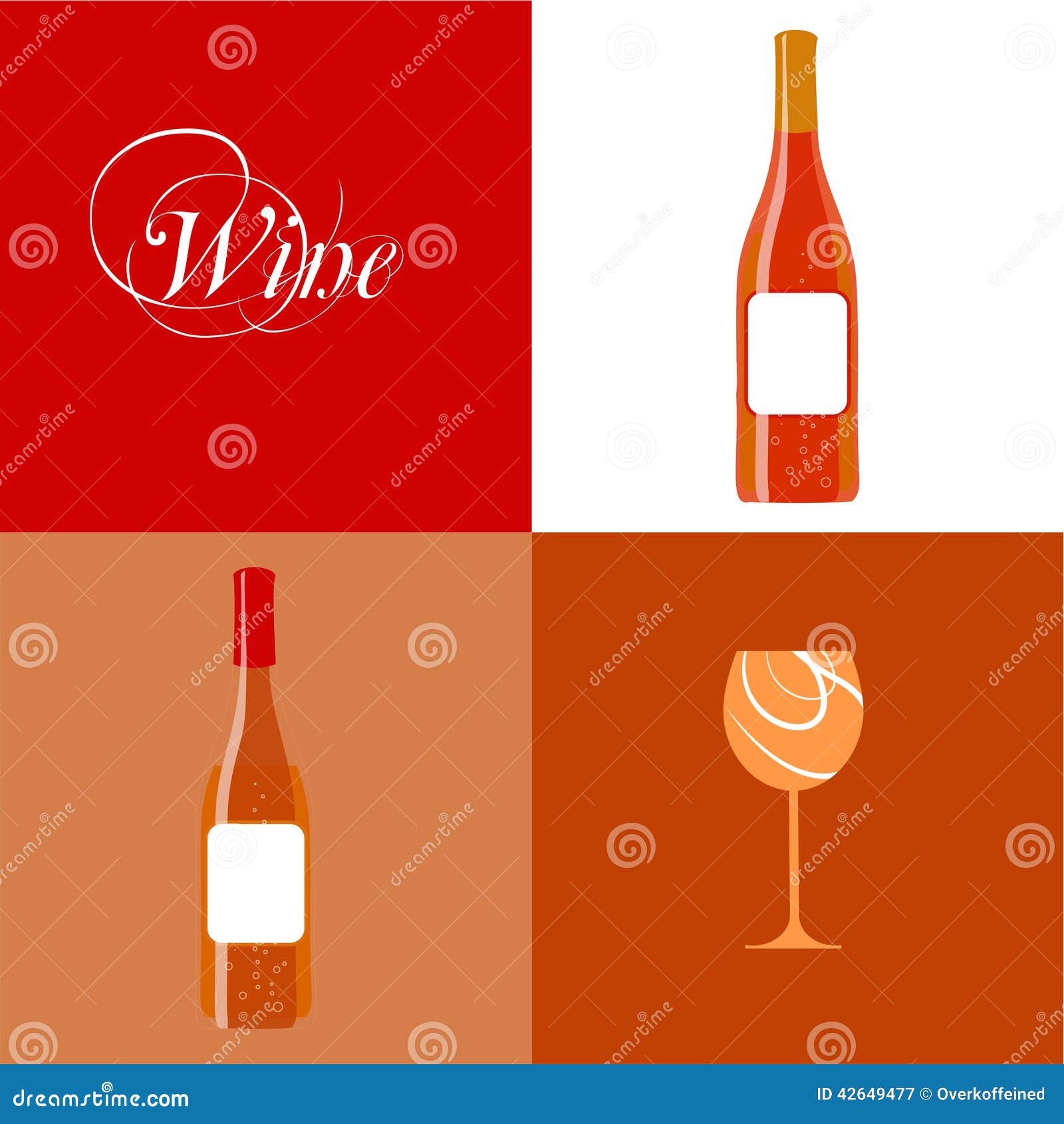 Vector Wine Bottle with Wine Glass Stock Vector - Illustration of ...