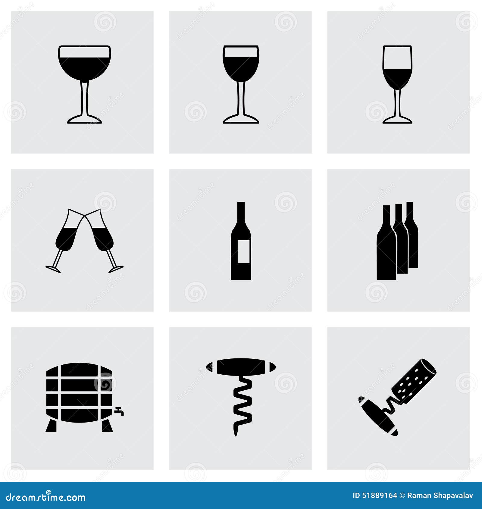 Vector wine icon set stock vector. Illustration of graphic - 51889164