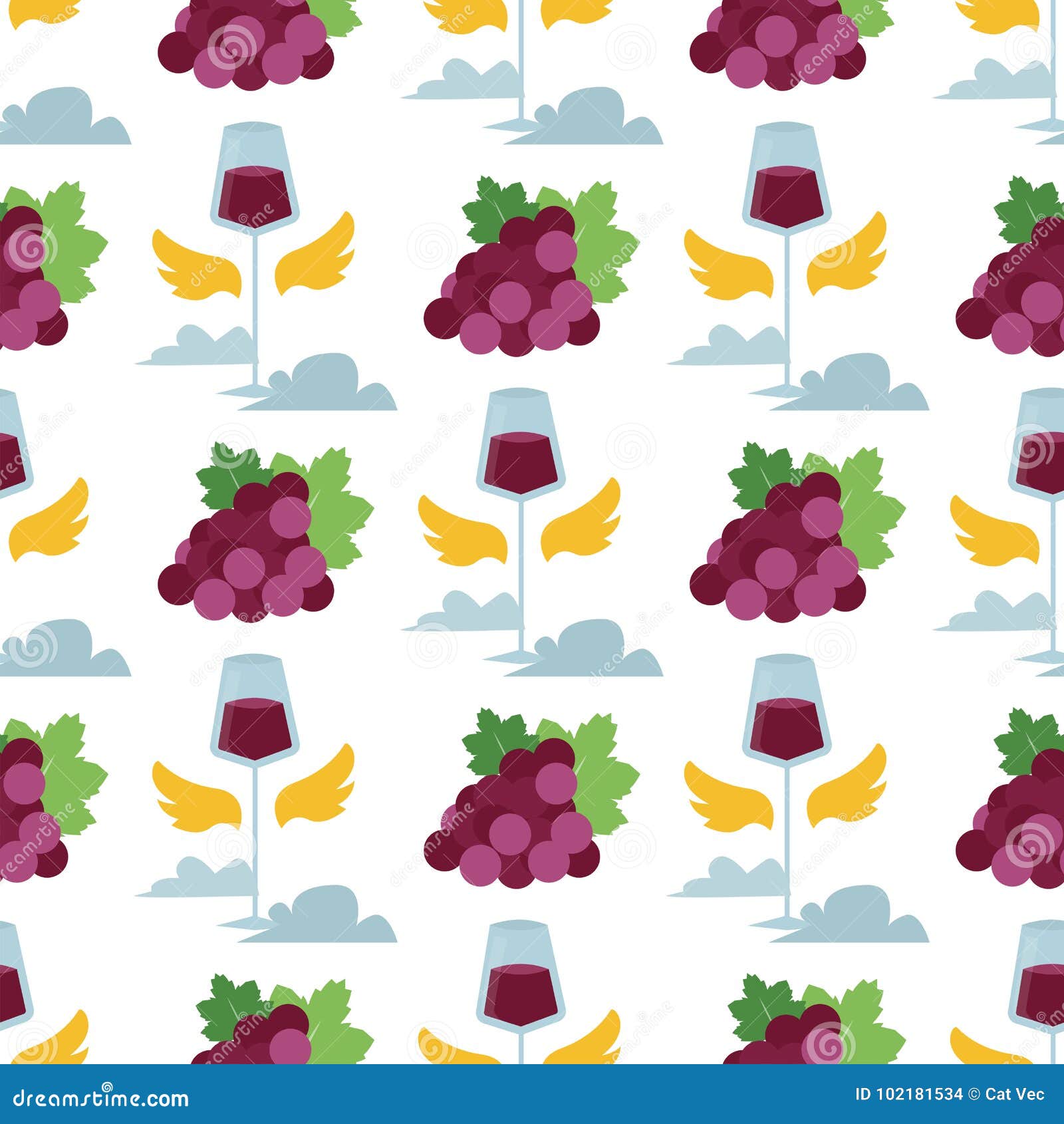 Vector Wine Seamless Pattern with Silhouettes of Grape Bakground ...