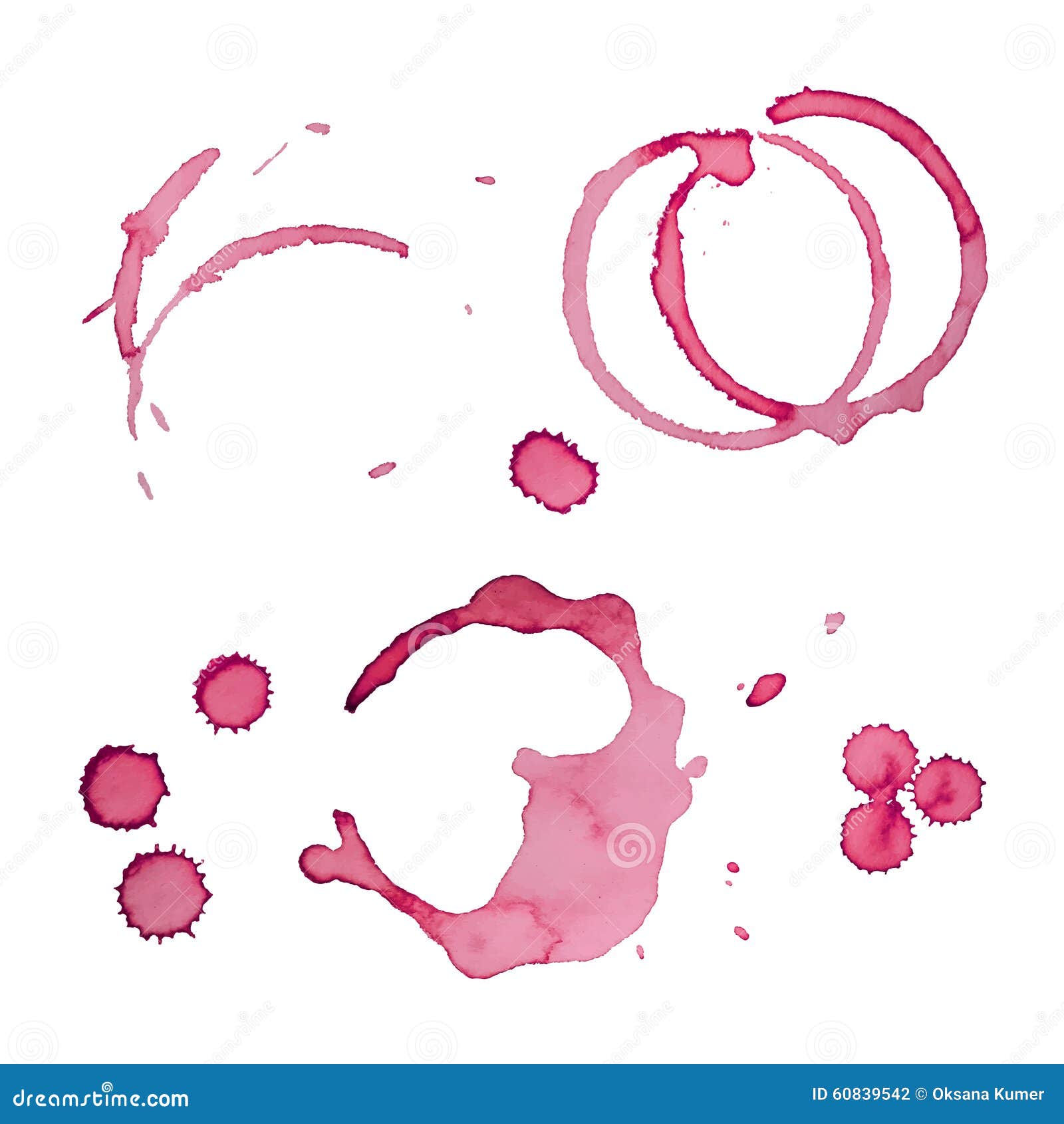 Wine Stain. Wine Glass Mark Isolated On White Background. Vector ...