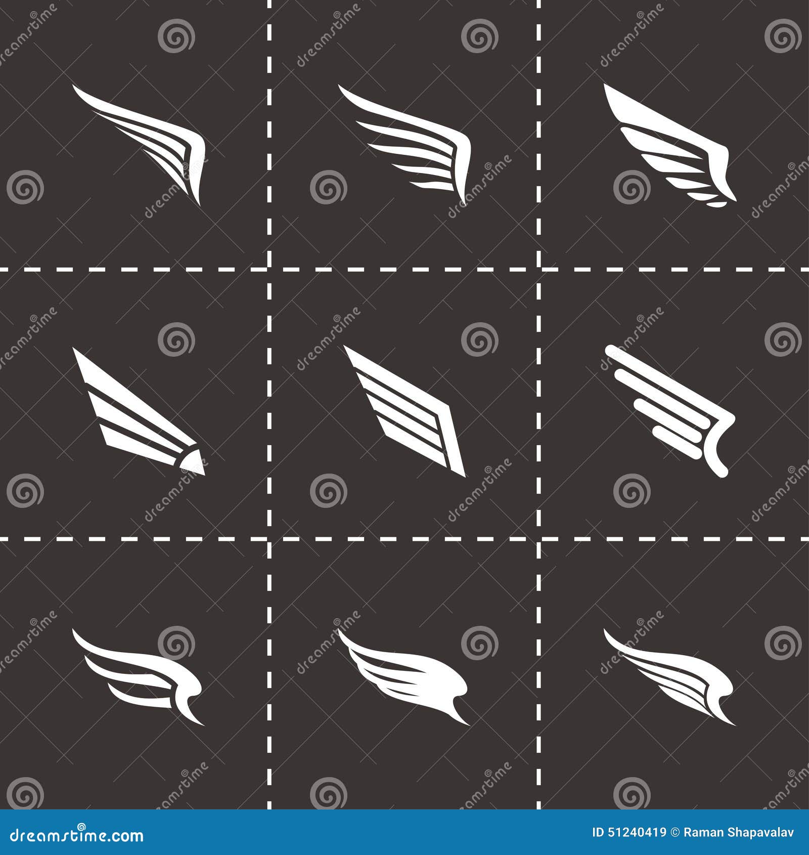 Wing Icon. Bird Wing Into Blue Circle. Flight Or Aviation. Lightness Or ...