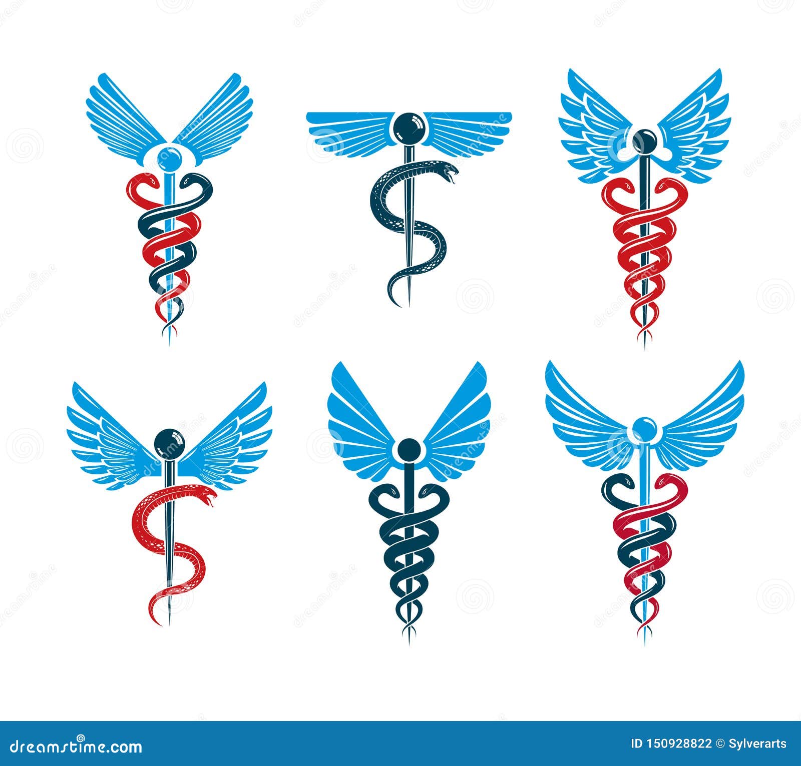 Caduceus, Winged Wand With Serpents, Of Hermes, Mercury, Greek Or Roman ...