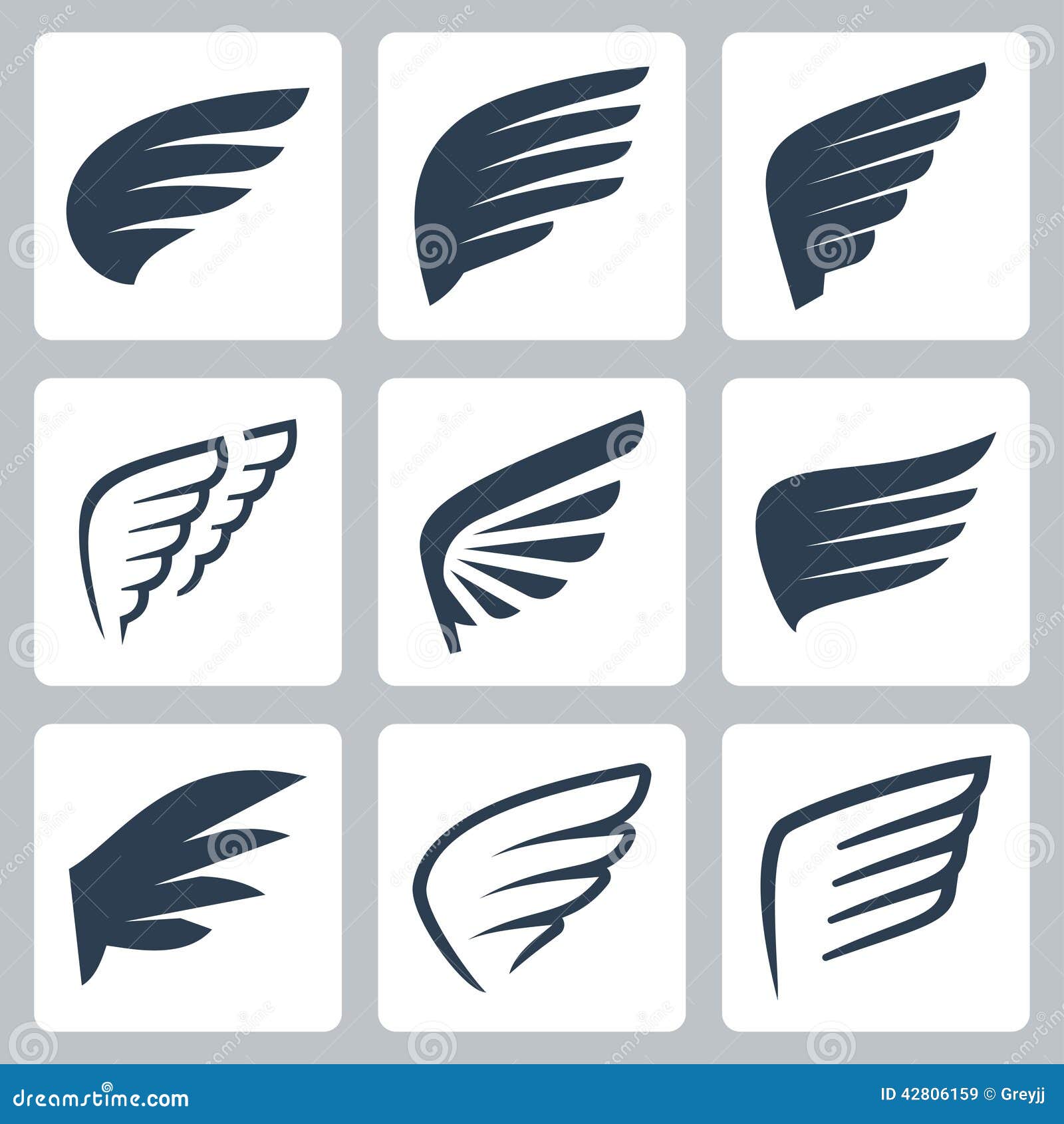 Vector wings icons stock vector. Illustration of feather - 42806159