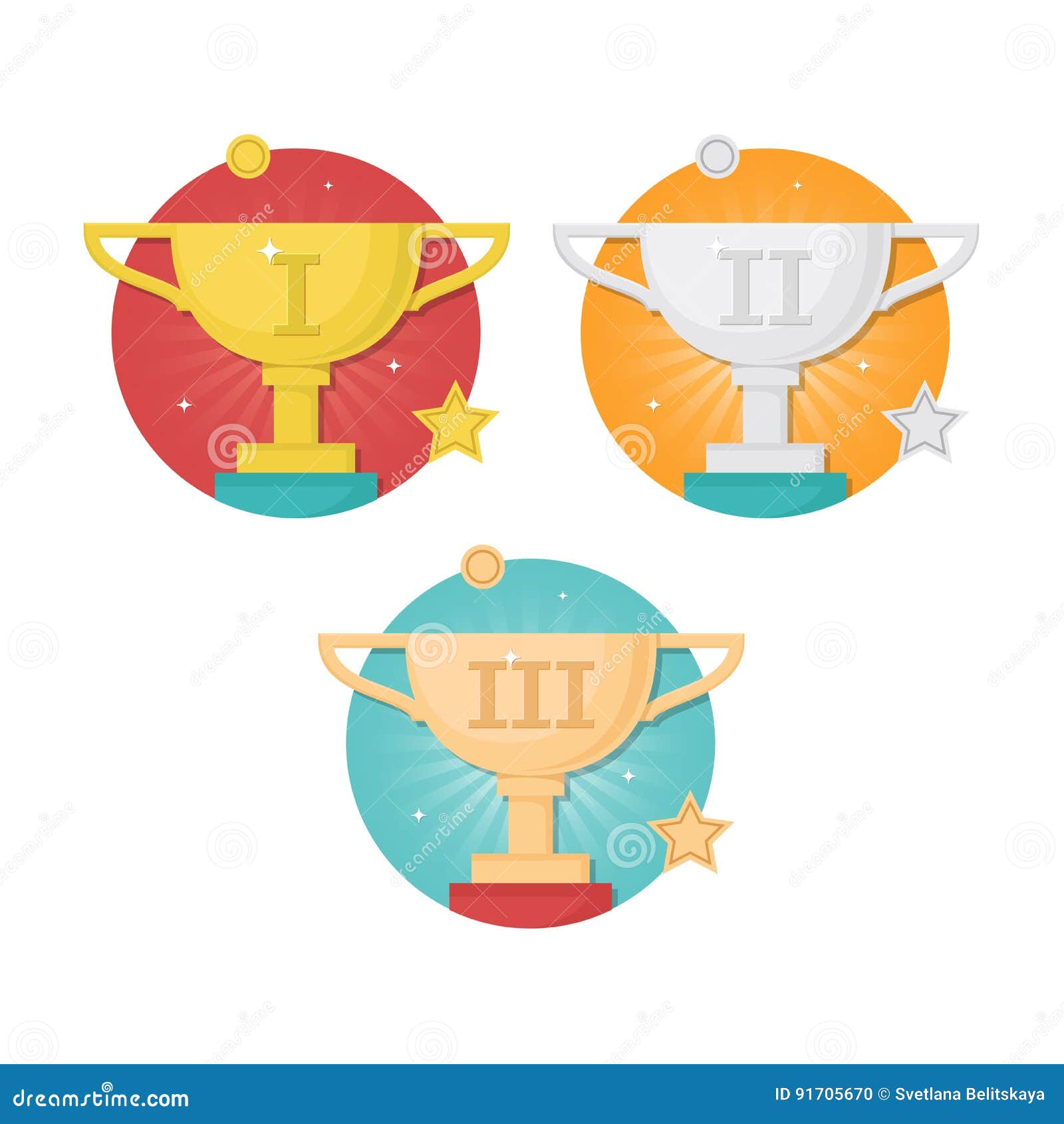 Winner Badges And Ribbons Cartoon Vector | CartoonDealer.com #50111537