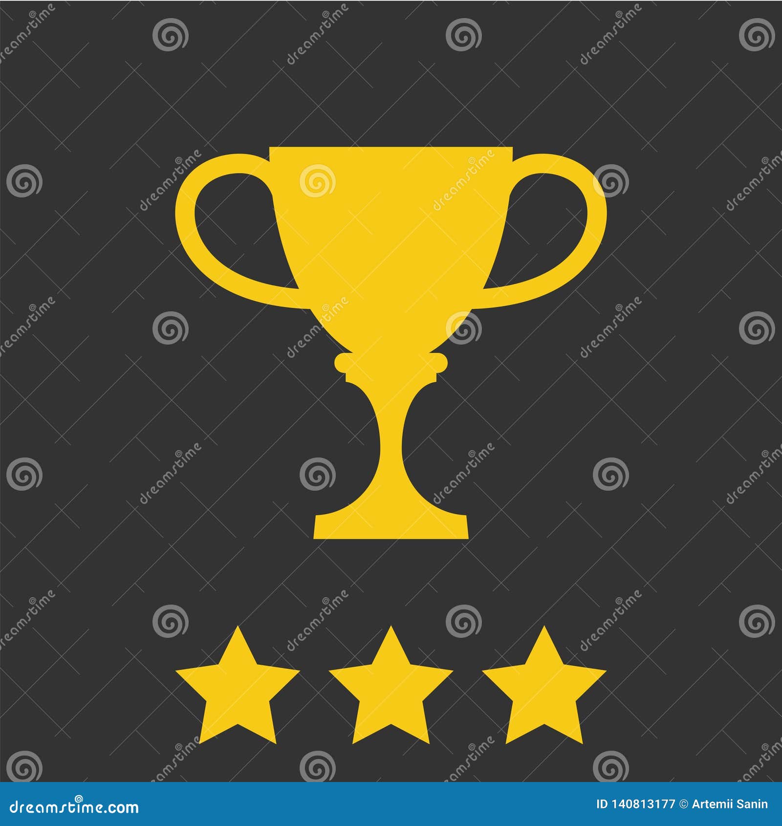 Vector Winner Cup Flat Icon. Golden Symbol of Win Stock Vector ...