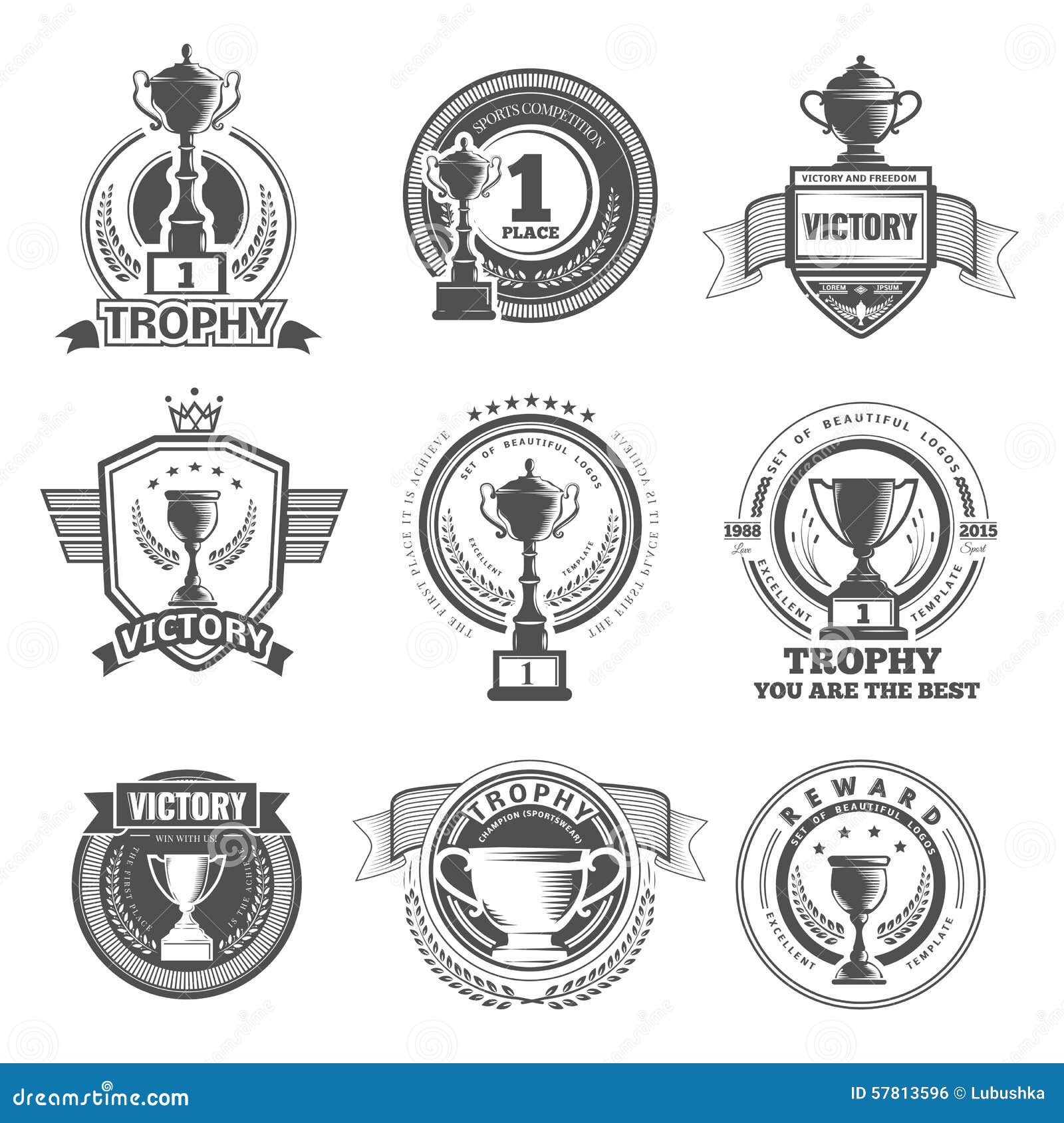 Vector winner logos stock vector. Illustration of achievement - 57813596