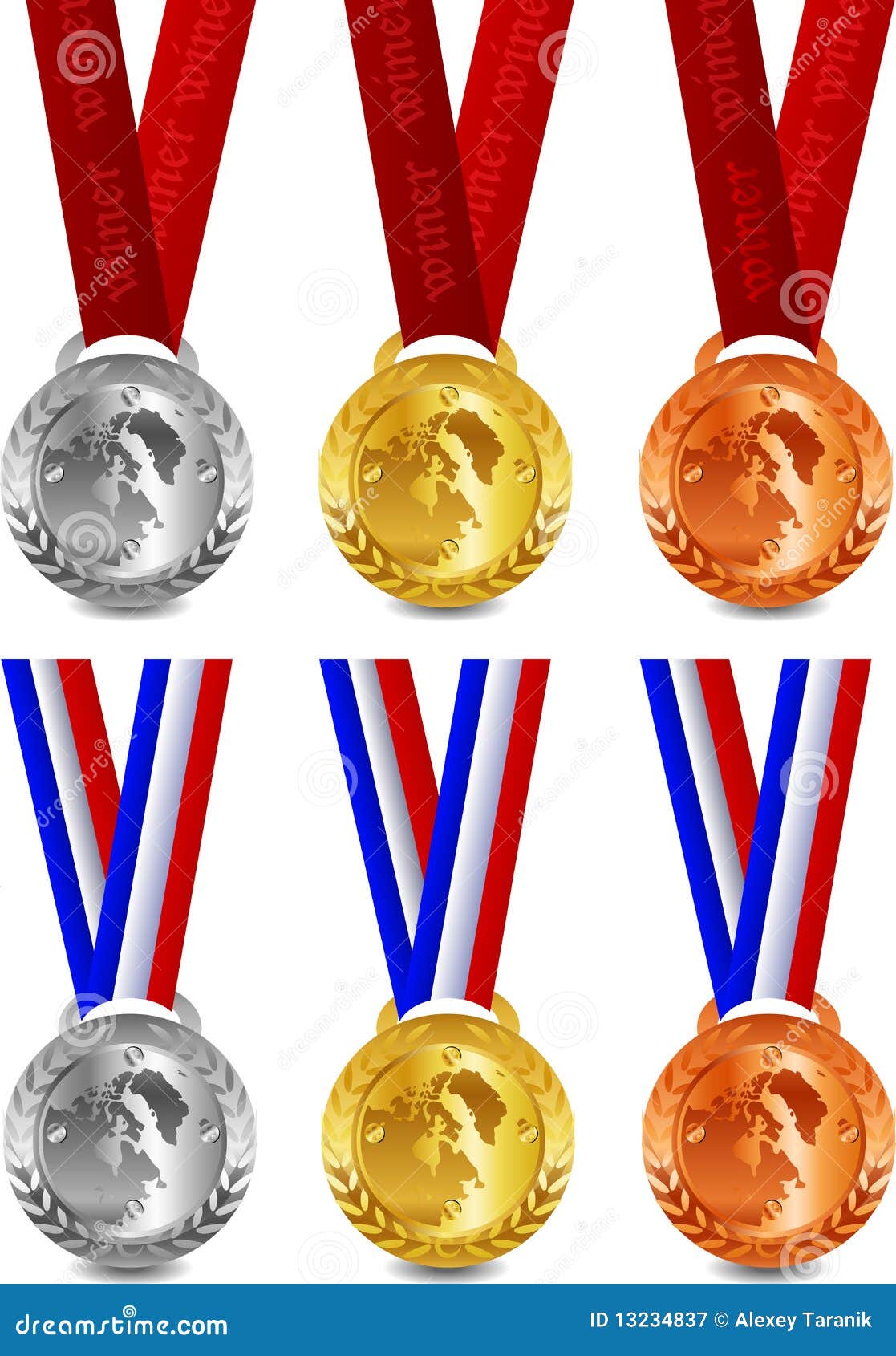 Vector Winner Medals stock vector. Illustration of laurel - 13234837
