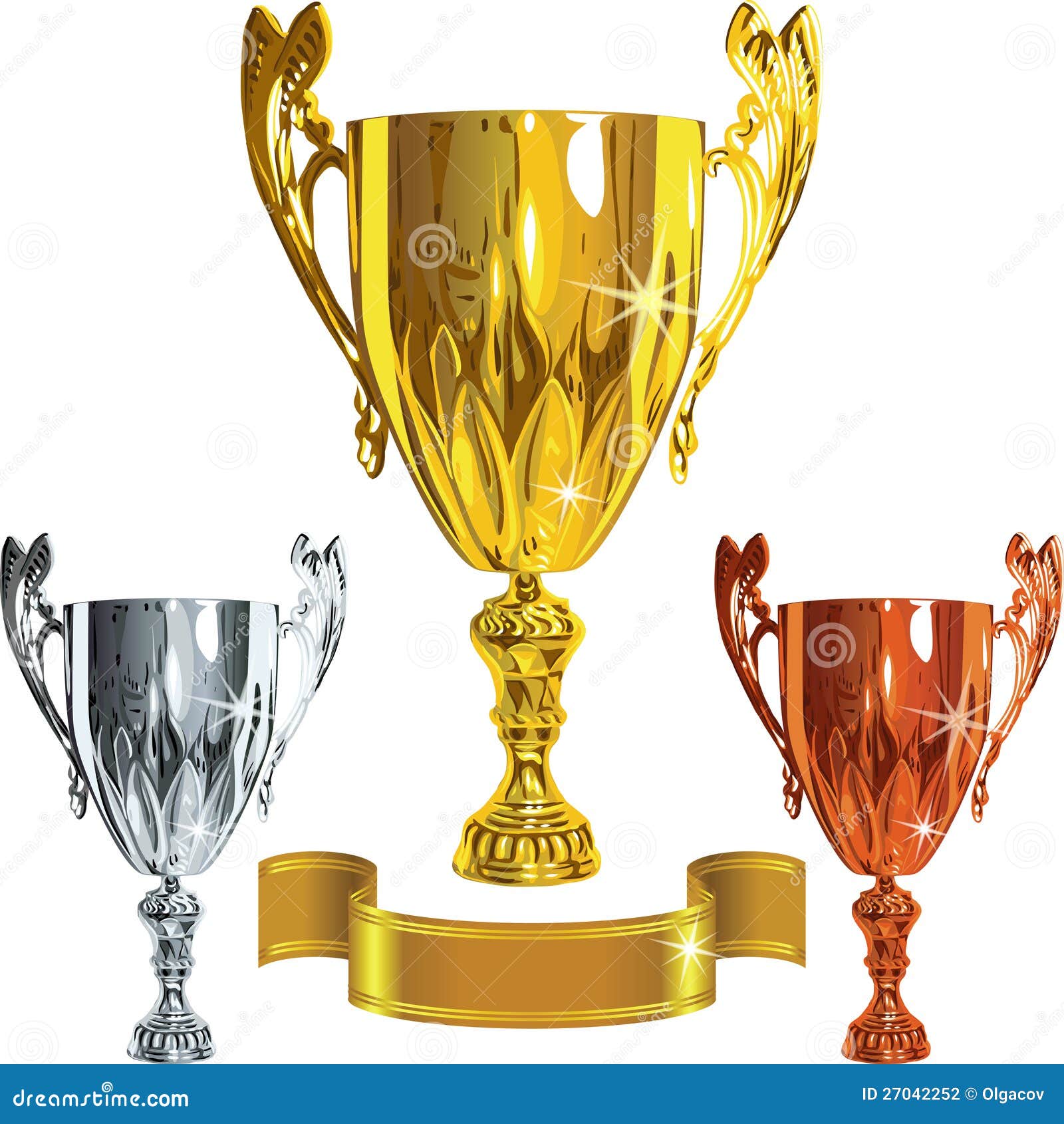 Vector Winning Success Gold, Silver, Bronze Cup Stock Vector ...