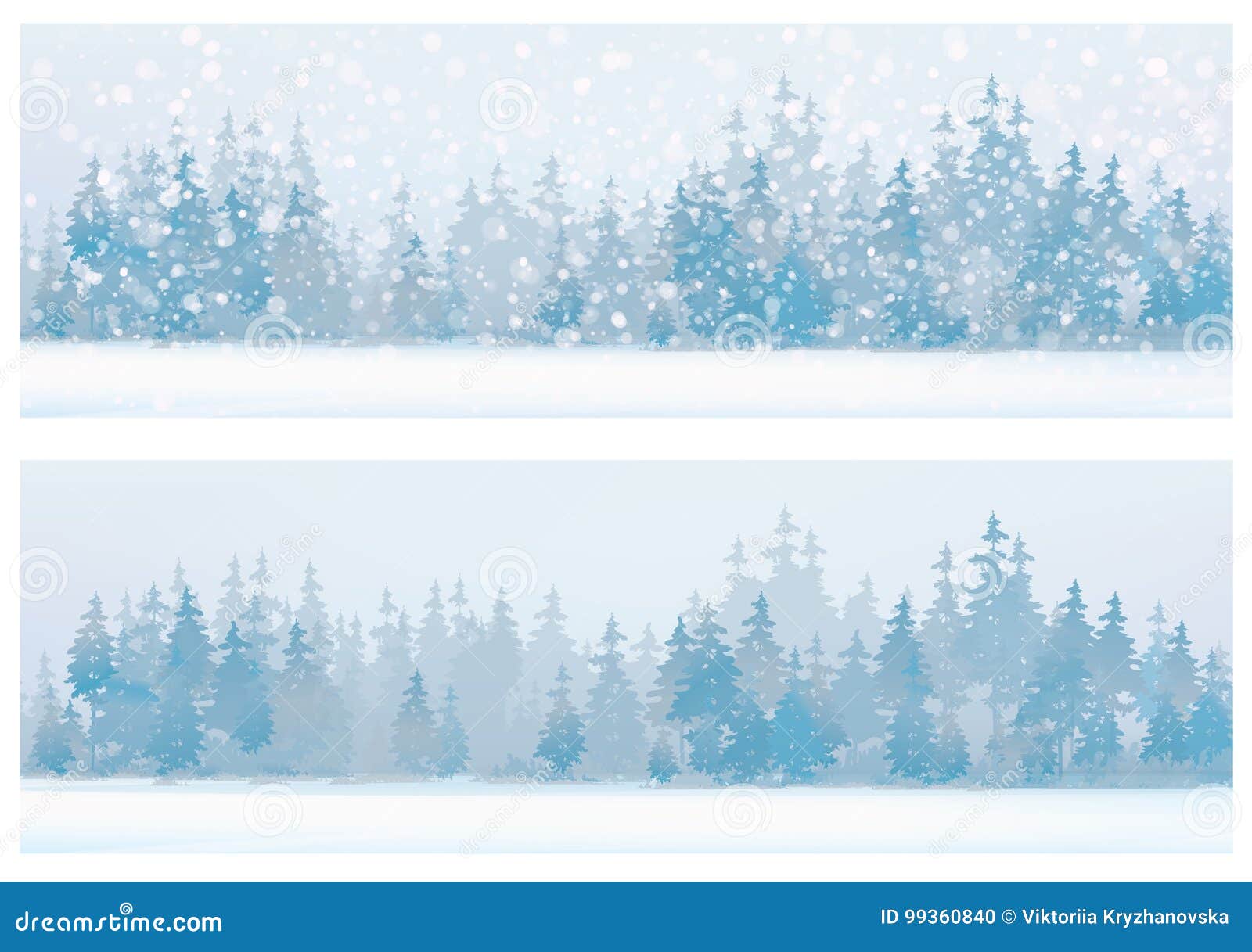 Vector Winter Forest Background. Stock Vector - Illustration of ...