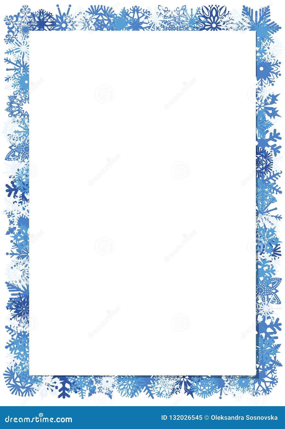 Snowflakes Background Frame with Place for Your Text. Vector ...