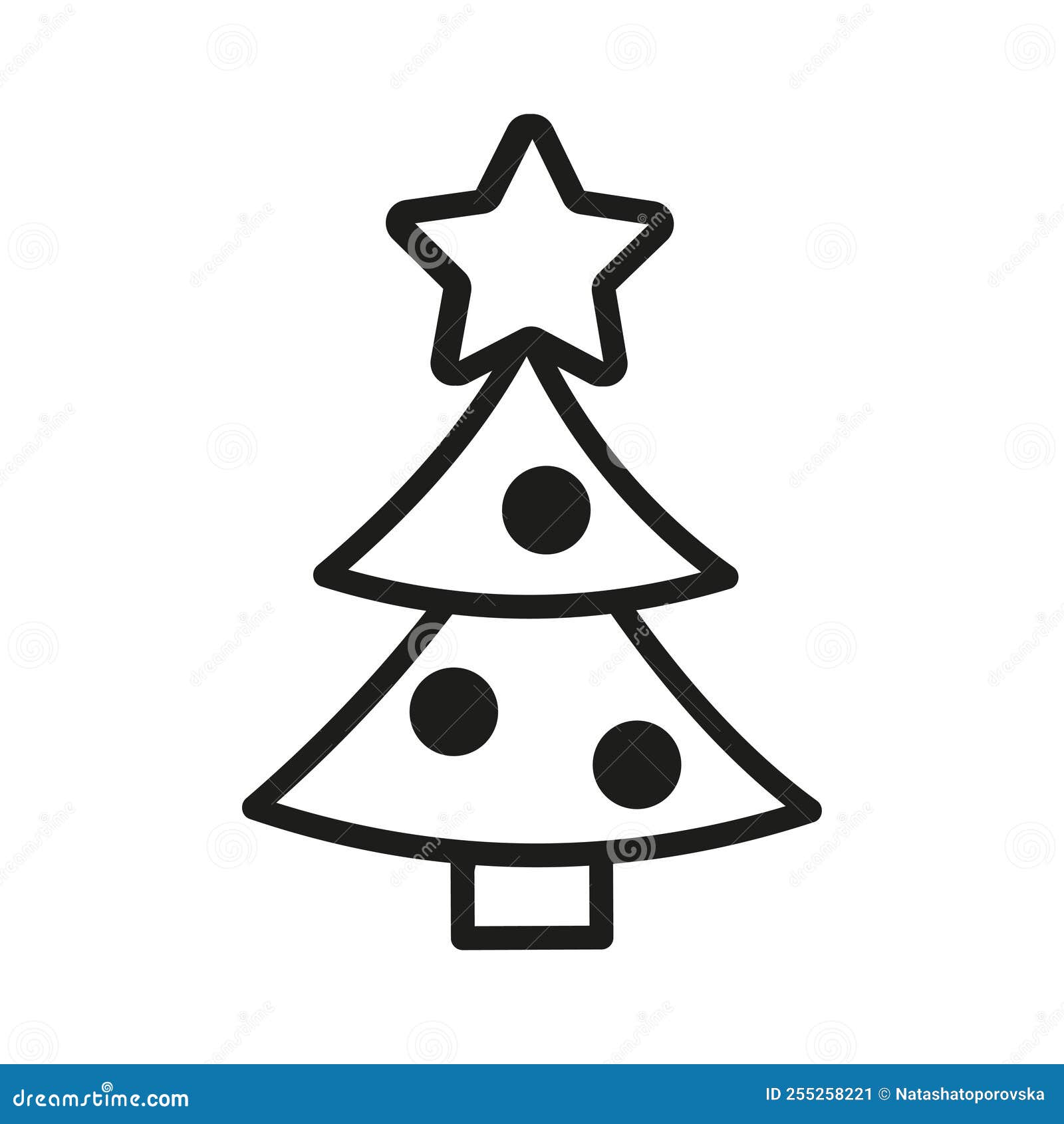 Vector Winter Logo Design. Black and White Christmas Tree Icon Stock ...