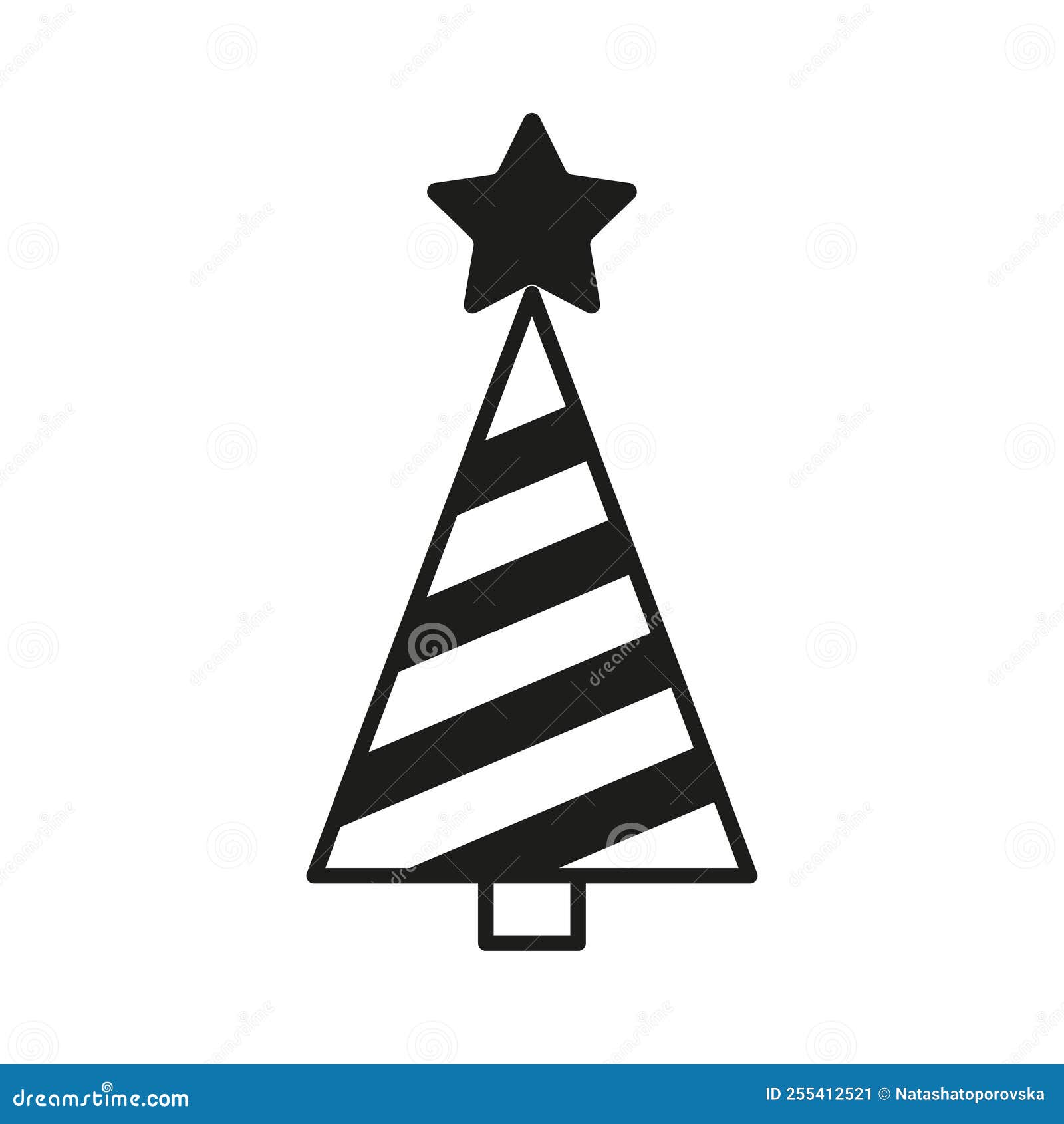 Vector Winter Logo Design. Black and White Christmas Tree Icon Stock ...