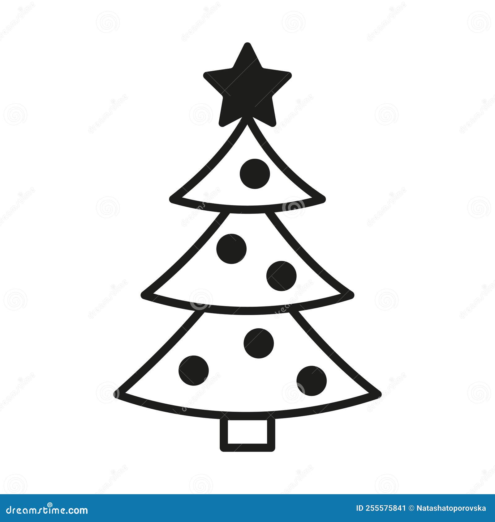 Vector Winter Logo Design. Black and White Christmas Tree Icon Stock ...