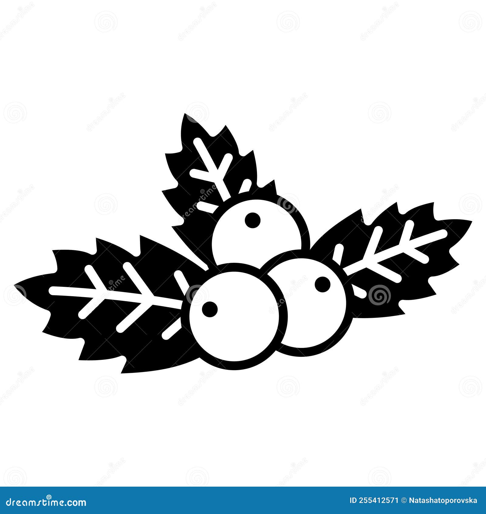 Vector Winter Logo Design. Black and White Holly Icon Stock Vector ...