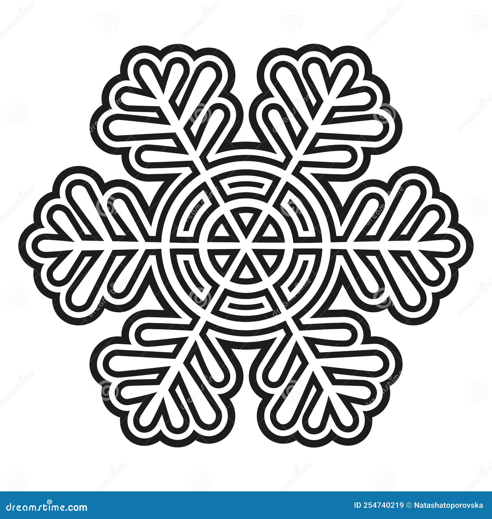 Vector Winter Logo Design. Black and White Snowflake Stock Vector ...
