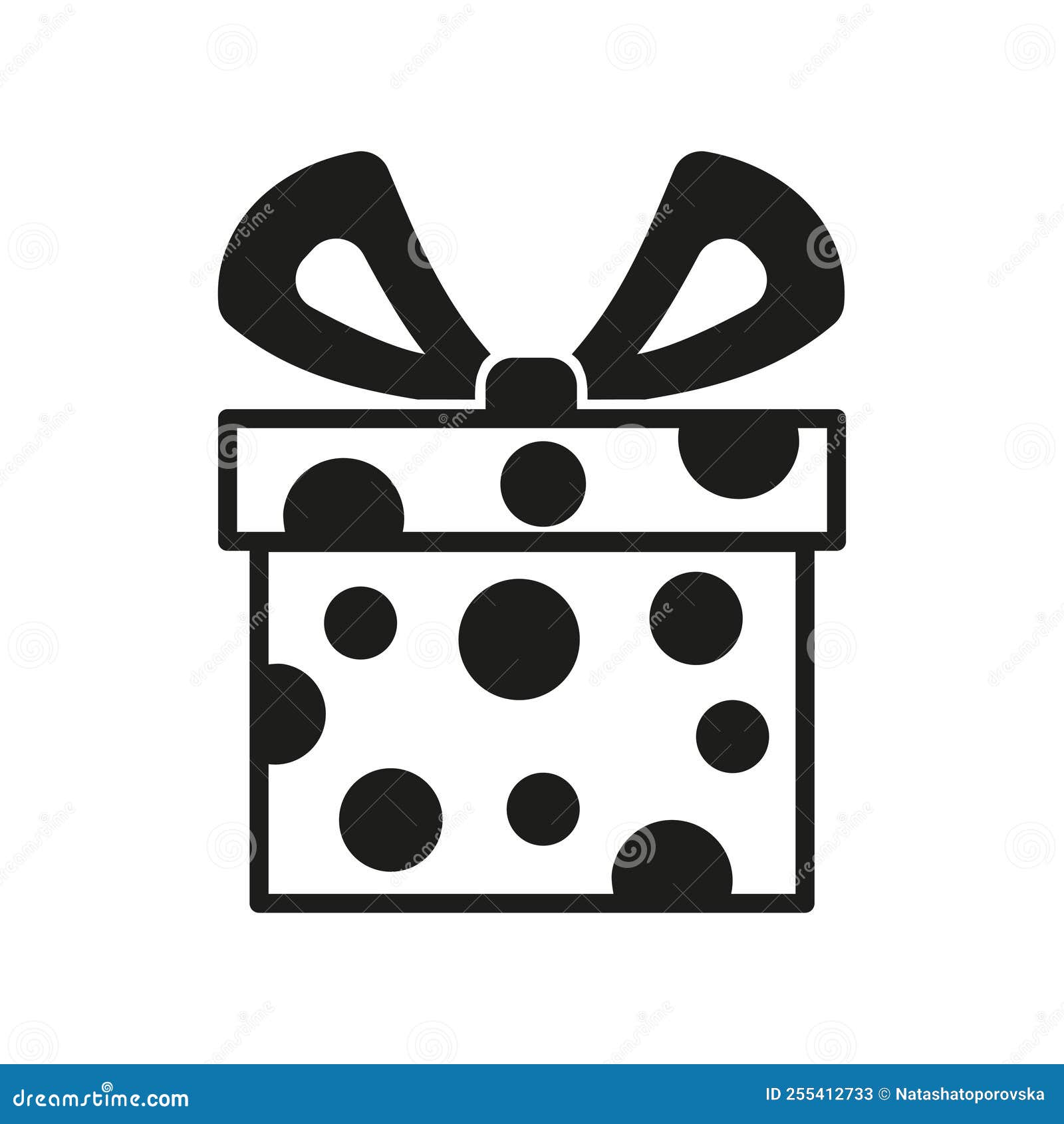 Vector Winter Logo Design. Black and Whiter Christmas Box with Git Icon ...