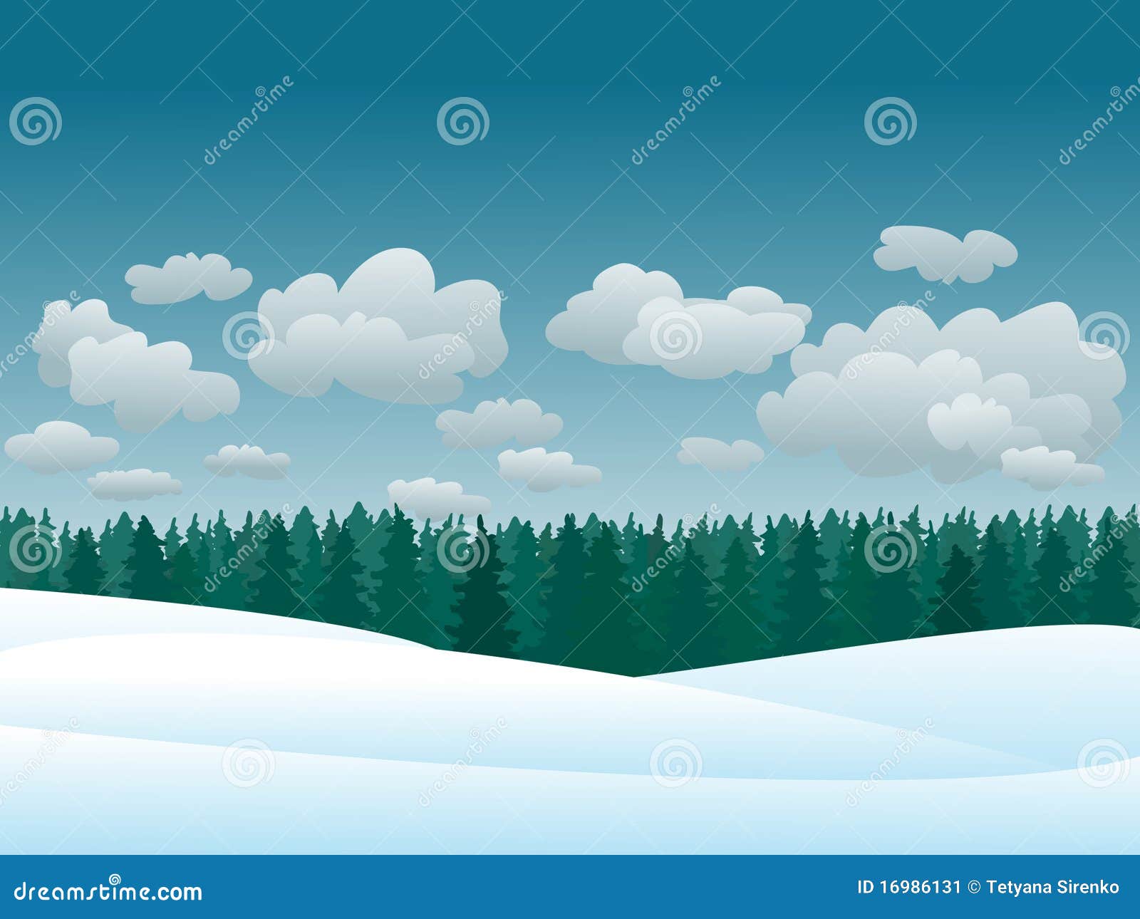 Vector winter scene stock vector. Illustration of snowdrift - 16986131