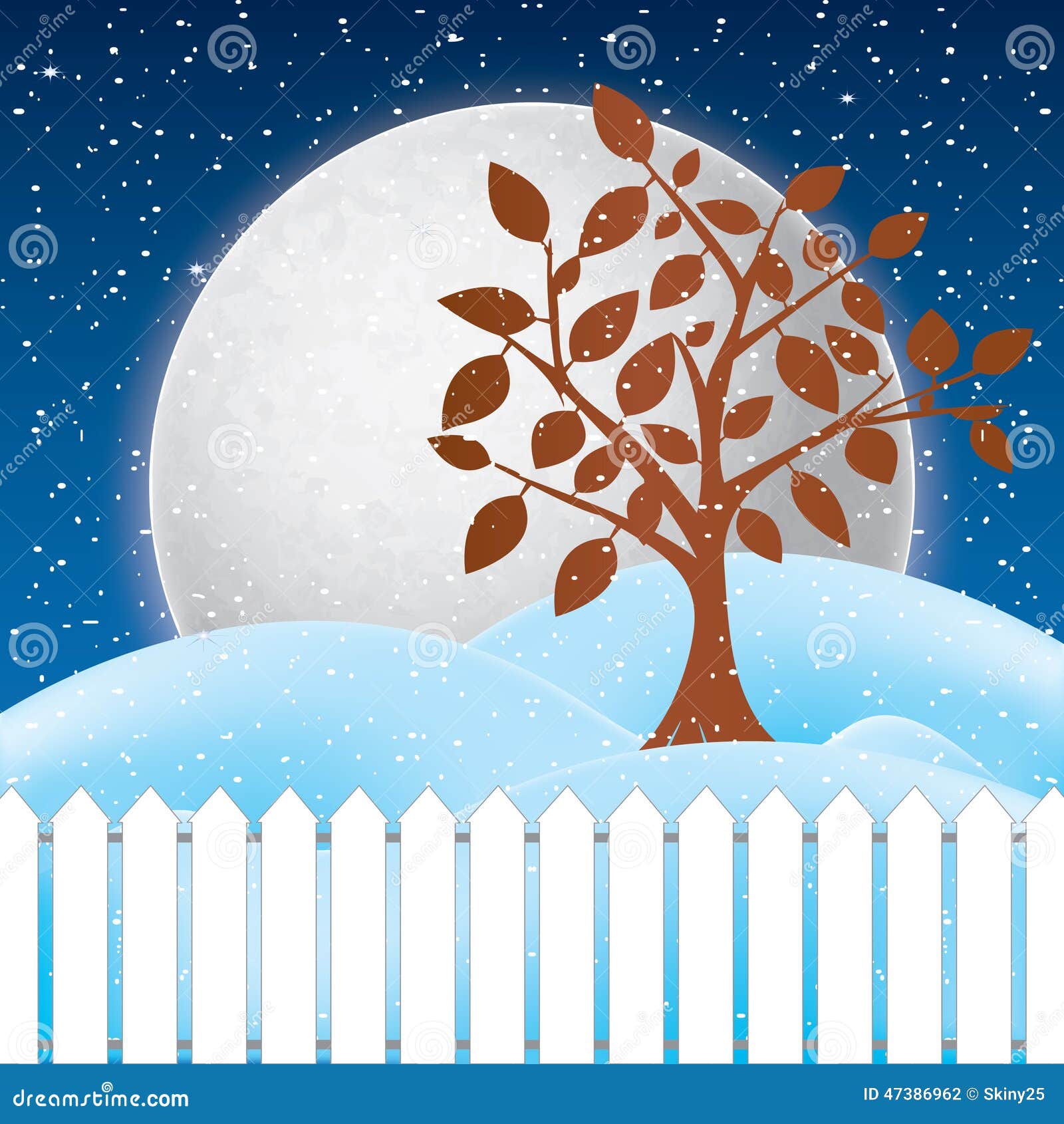 Vector of Winter Scene, White Snow and Blue Sky. Stock Vector ...