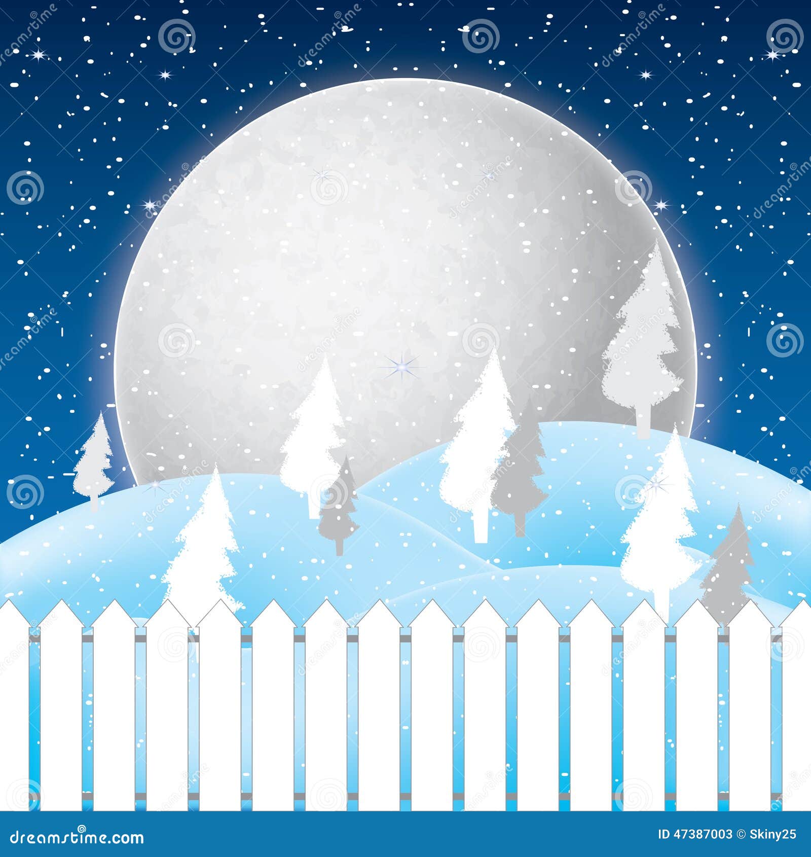 Vector of Winter Scene, White Snow and Blue Sky. Stock Vector ...