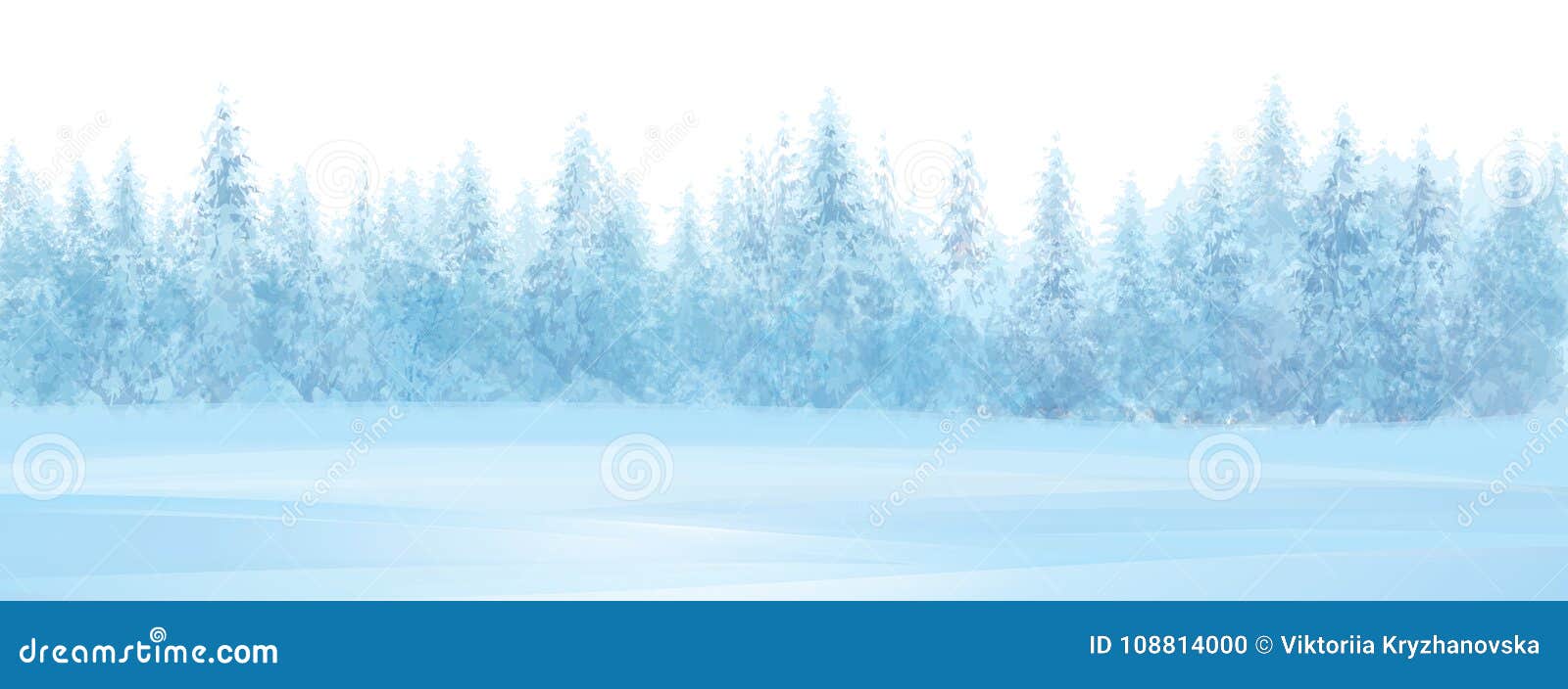 Vector Winter Snowy Forest. Stock Vector - Illustration of landscape ...