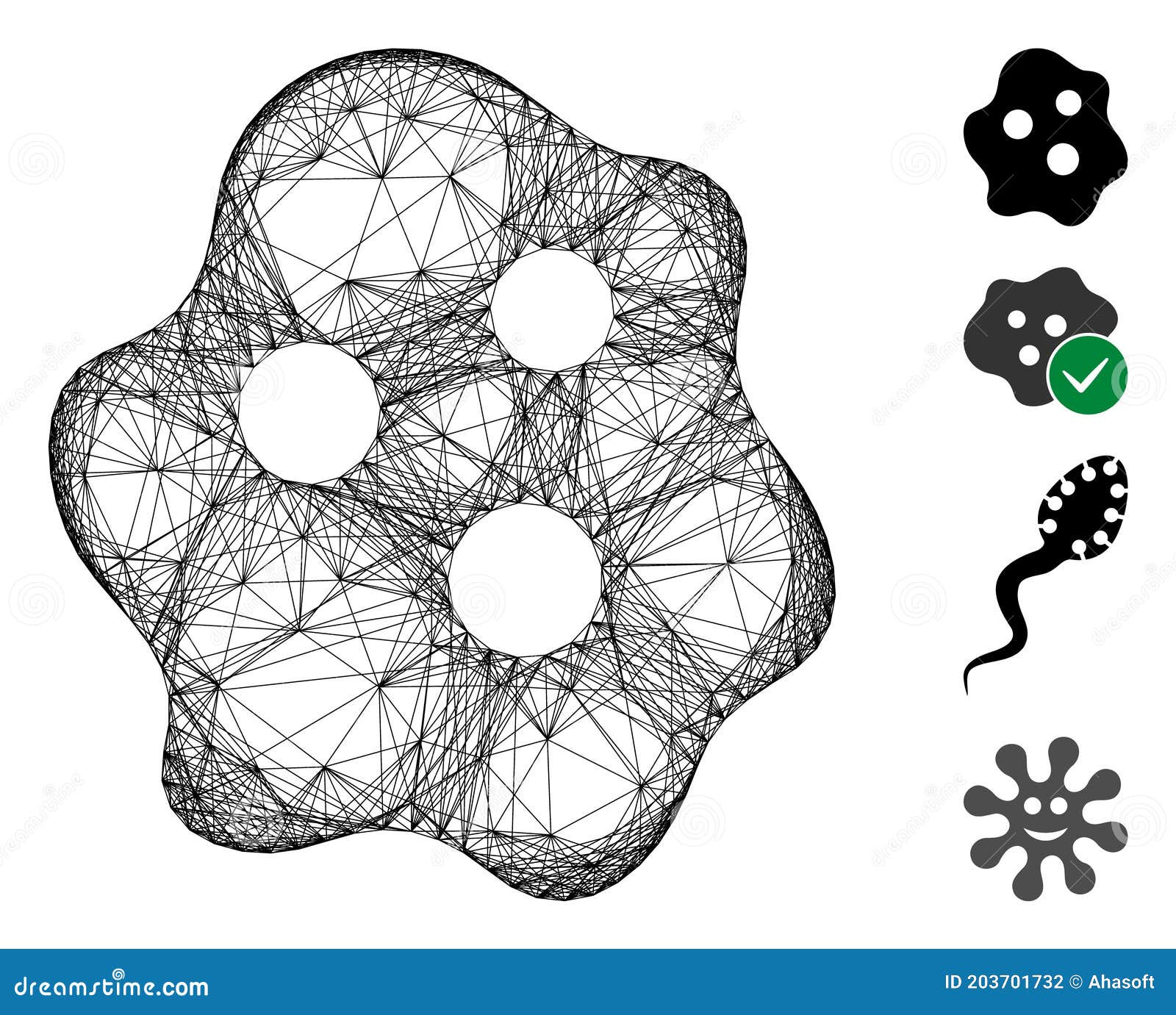 Hatched Amoeba Vector Mesh stock illustration. Illustration of axenic ...